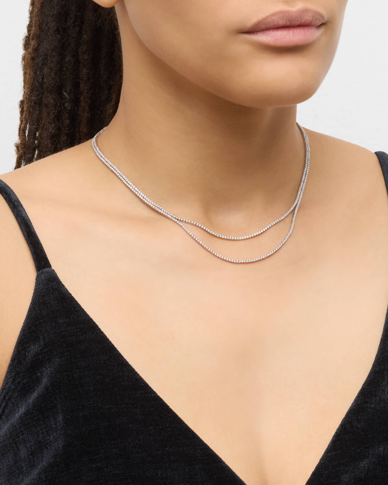 LANA Skinny Double Strand Tennis Necklace | Neiman Marcus