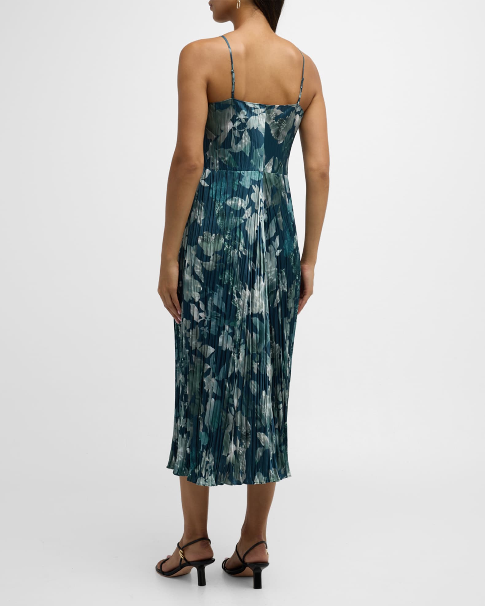 Vince Shimmer Lake Crushed Midi Cami Dress | Neiman Marcus