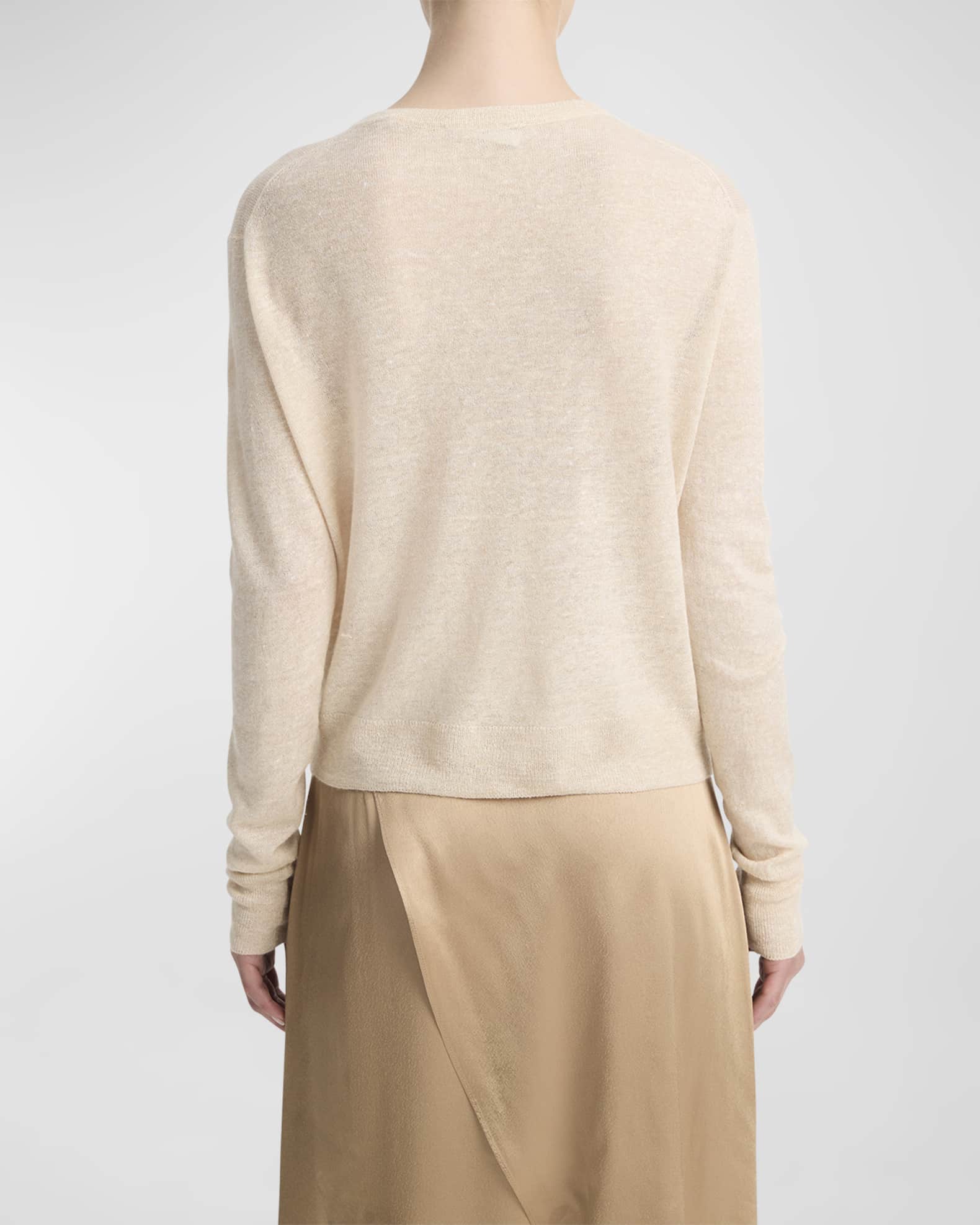 Vince Tissue Linen and Cashmere Crewneck Sweater | Neiman Marcus