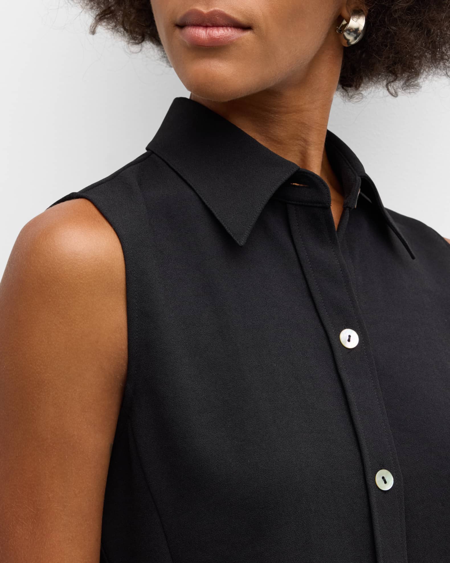 Vince Sleeveless Button-Front Top | Neiman Marcus