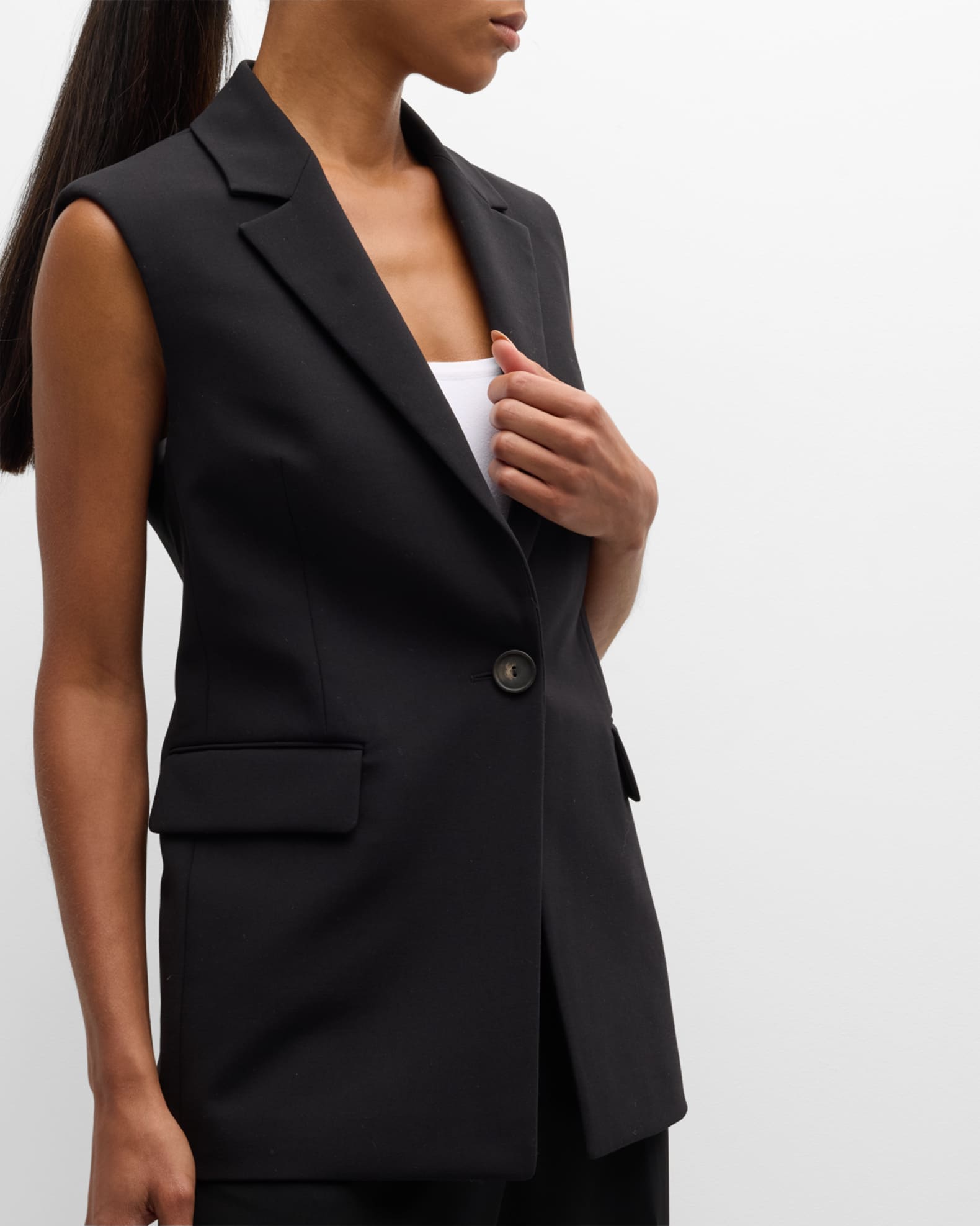 Vince Sleeveless Longline Blazer | Neiman Marcus