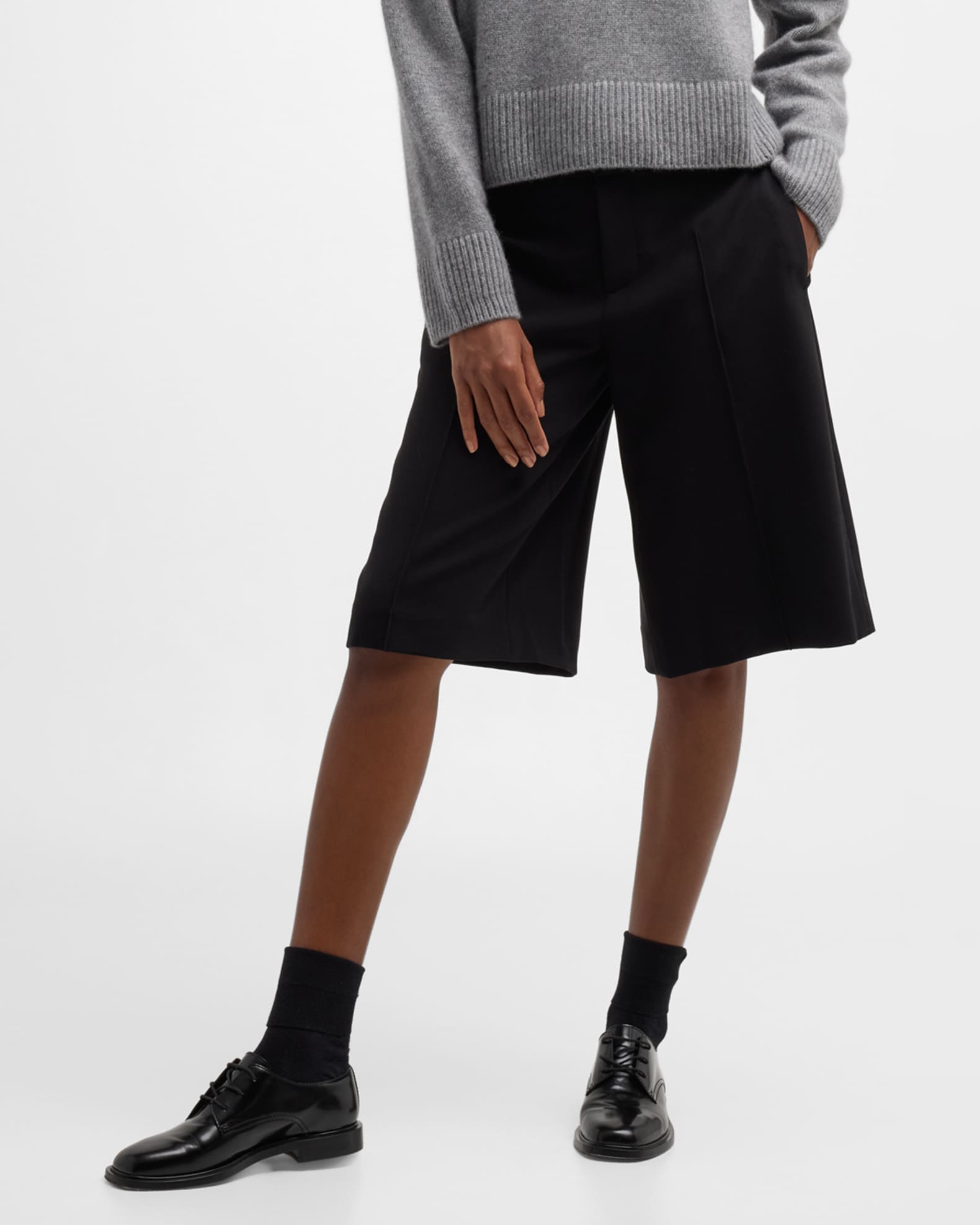 Vince Low-Rise Relaxed Pintuck Shorts | Neiman Marcus