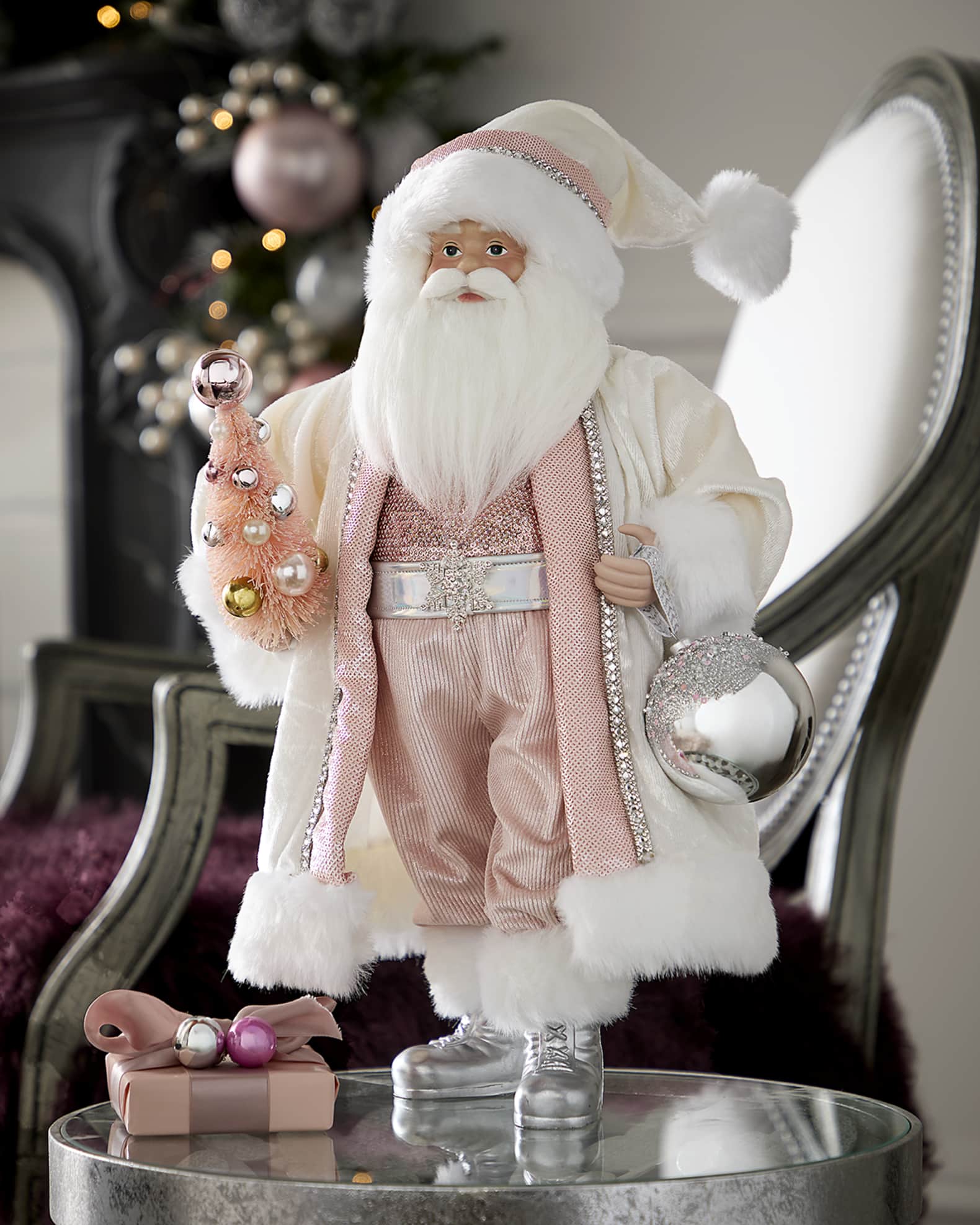 Neiman Marcus Blush Christmas Santa, 18" | Neiman Marcus