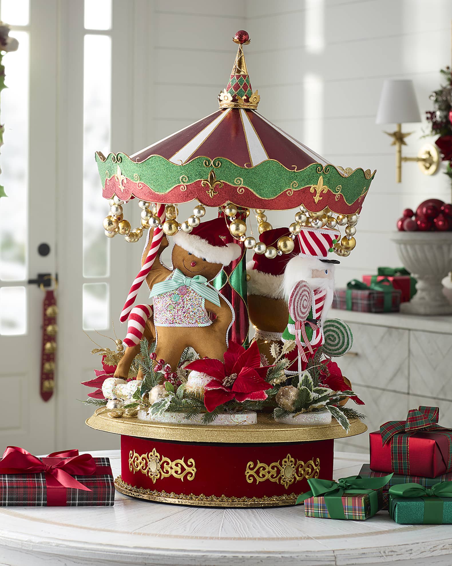 Mark Roberts 40" Candy Shoppe Christmas Carousel | Neiman Marcus