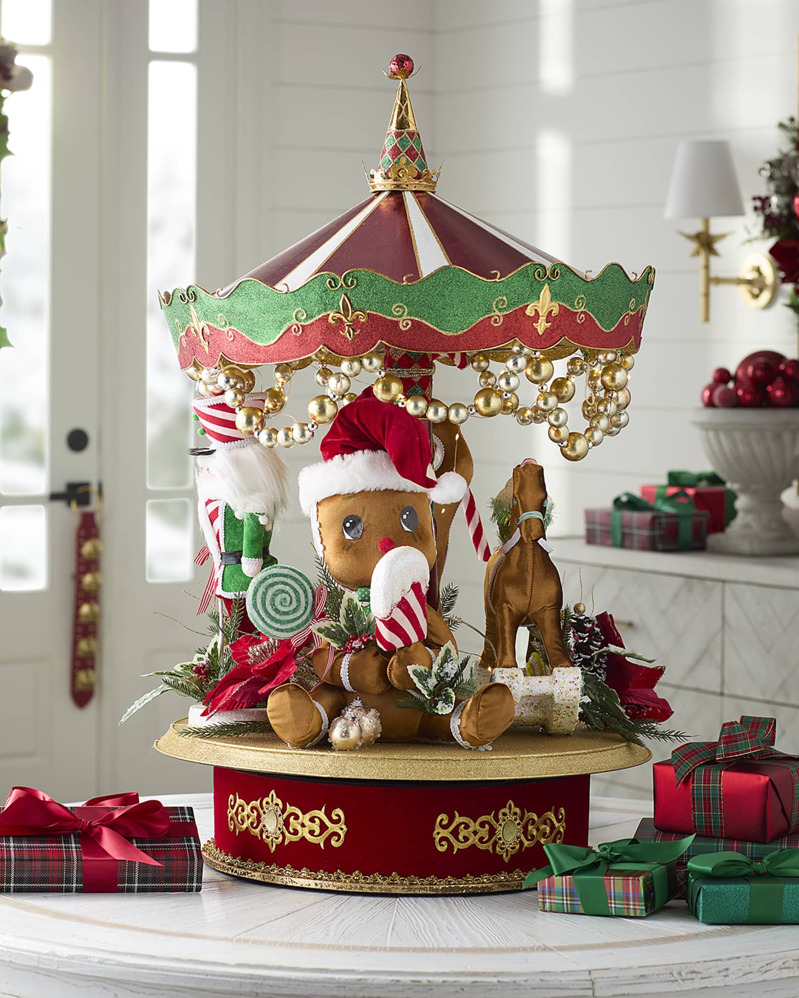 Mark Roberts 40" Candy Shoppe Christmas Carousel | Neiman Marcus