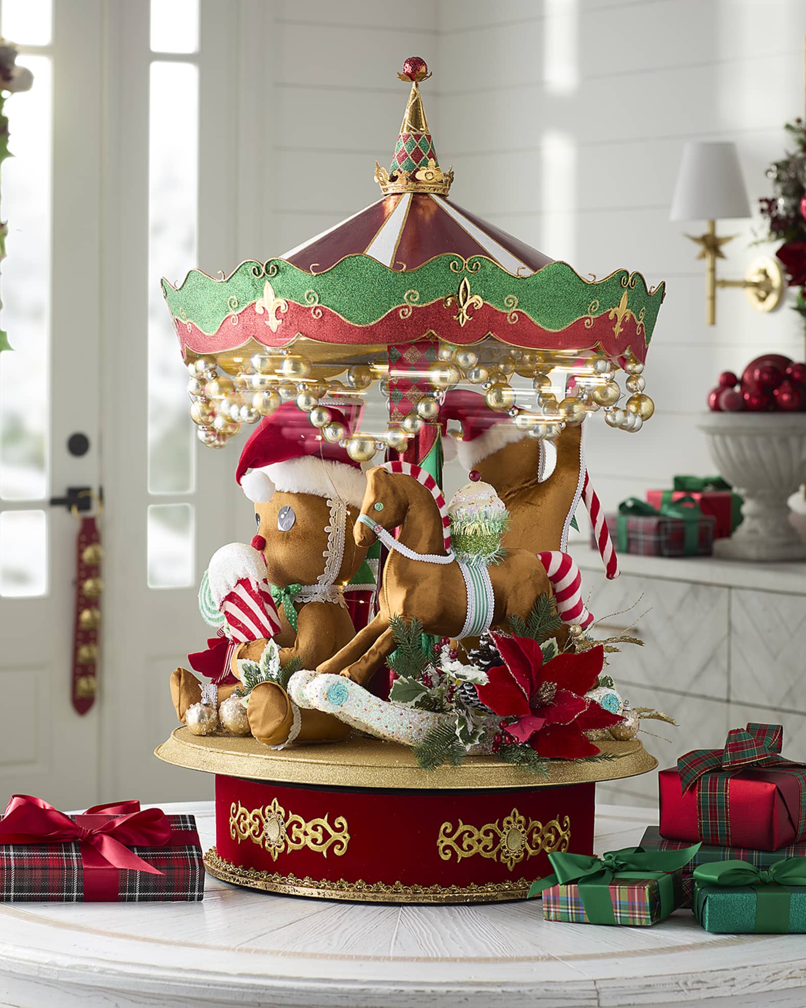 Mark Roberts 40" Candy Shoppe Christmas Carousel | Neiman Marcus