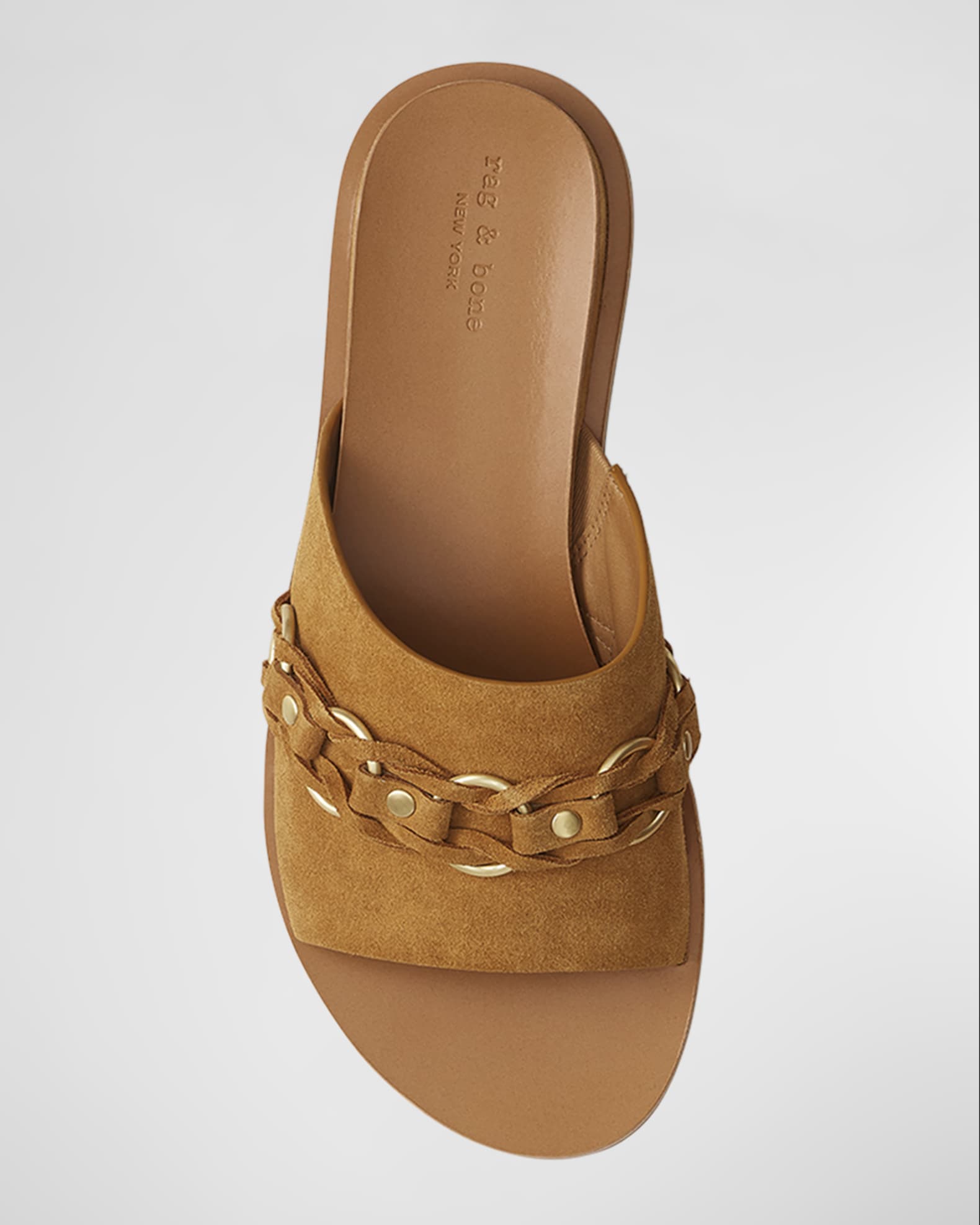 Rag & Bone Beau Suede Chain Slide Sandals | Neiman Marcus
