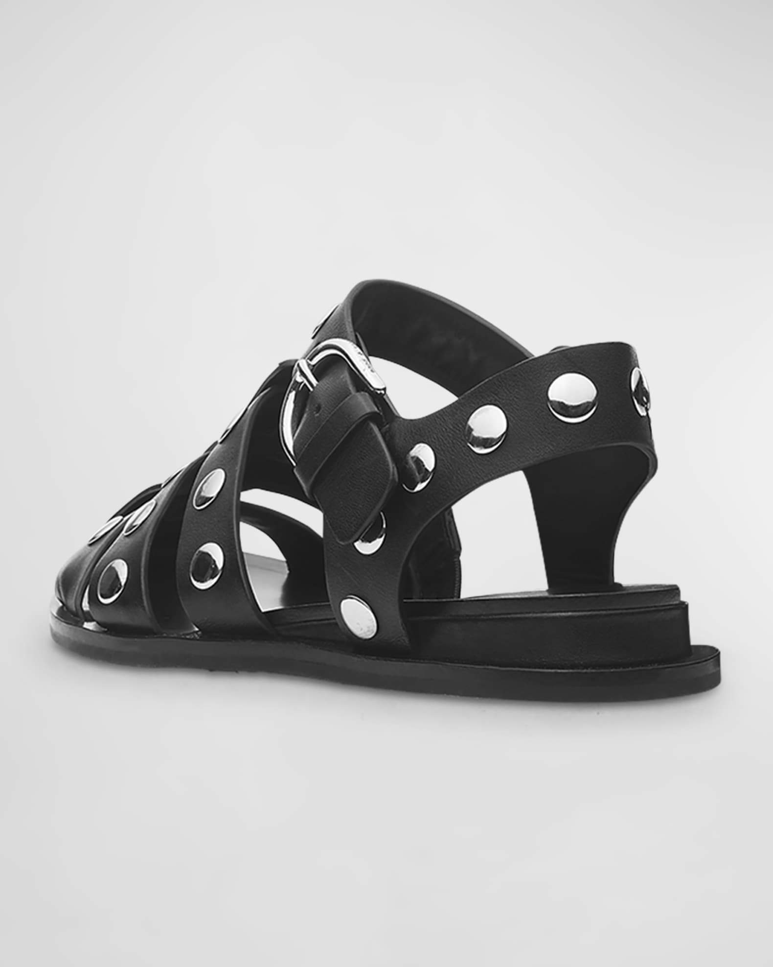 Rag & Bone Beau Studded Leather Fisherman Sandals | Neiman Marcus