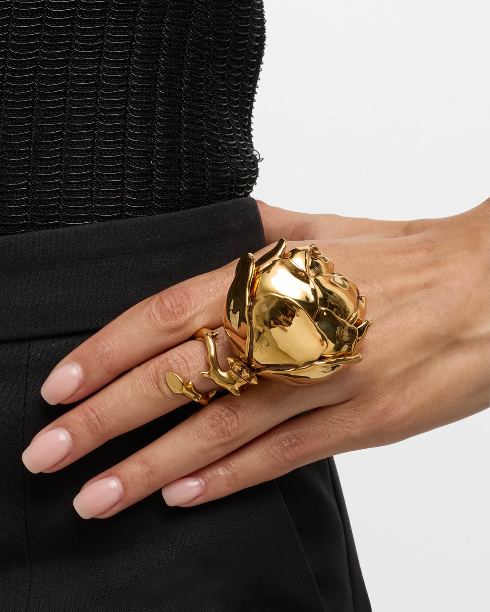 Alexander McQueen Tudor Rose Ring | Neiman Marcus