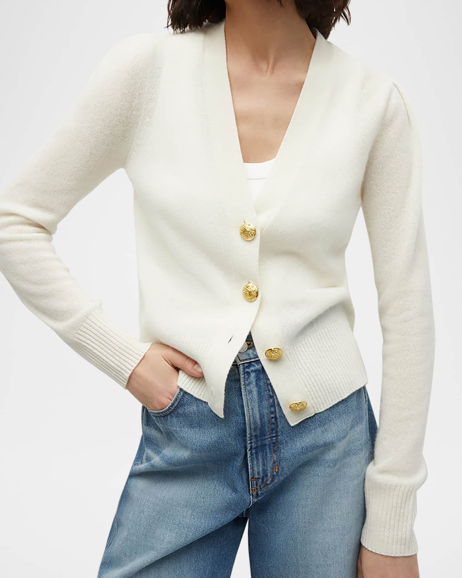 Veronica Beard Solene Button-Down Cashmere Cardigan | Neiman Marcus