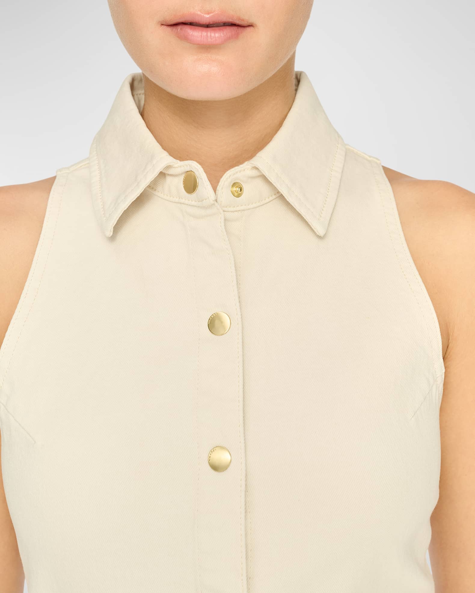 DL1961 Payton Snap-Front Mini Dress | Neiman Marcus