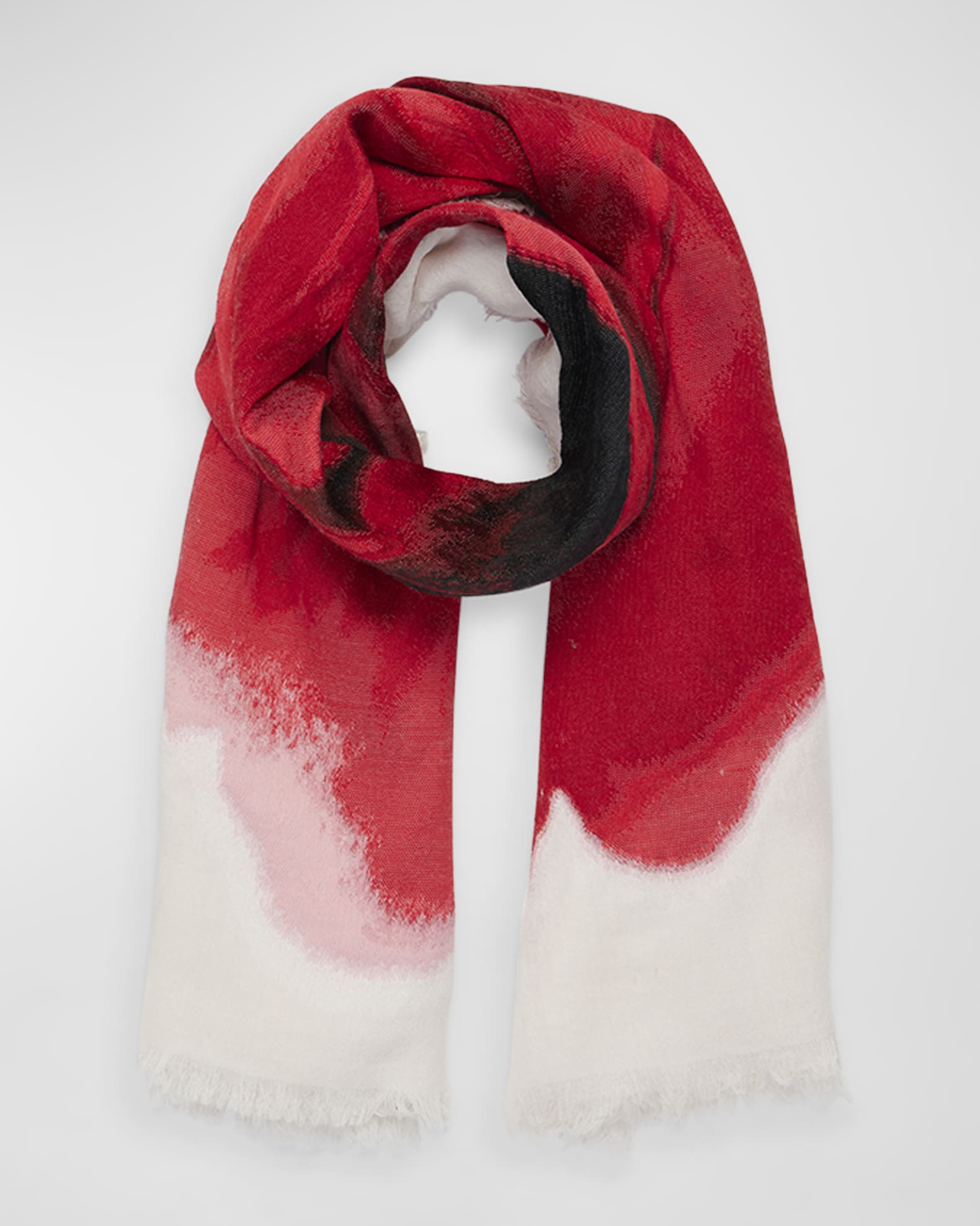 Alexander McQueen Bleeding Rose Wool-Blend Shawl | Neiman Marcus