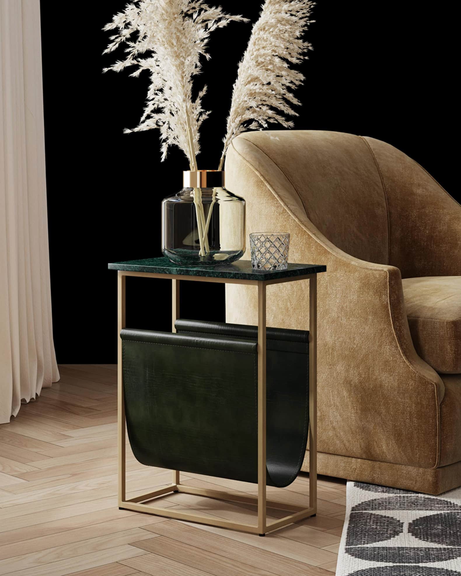 Butler Specialty Co Edie Leather Side Table | Neiman Marcus