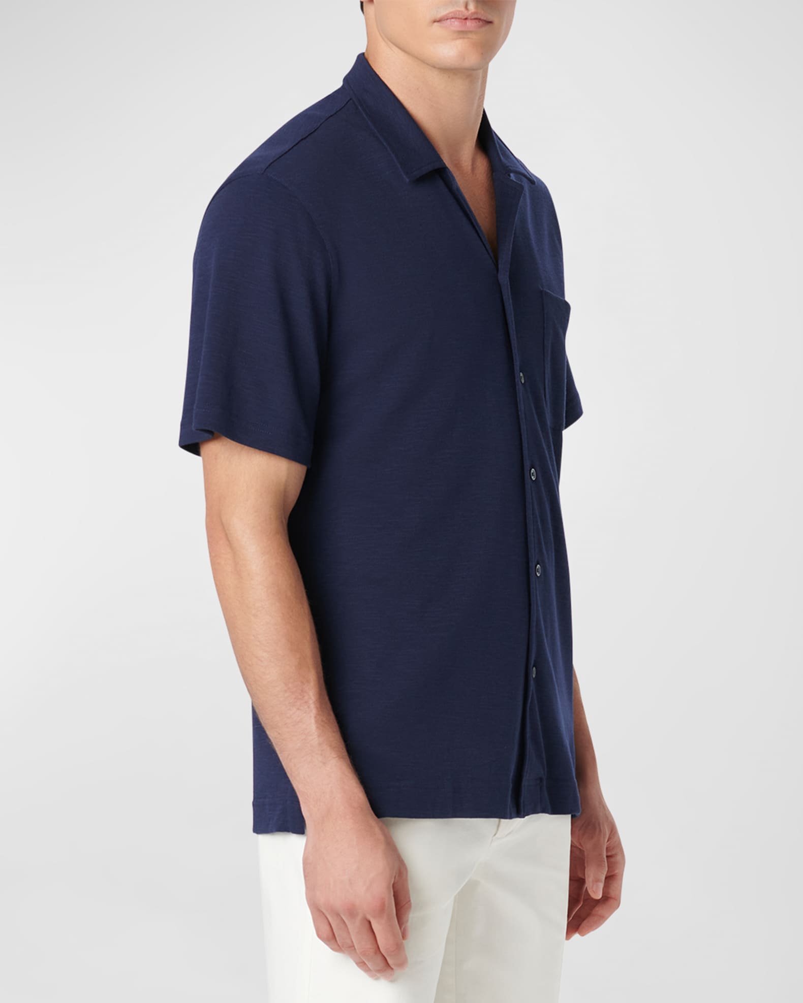 Bugatchi Men's Pocket Camp Shirt | Neiman Marcus