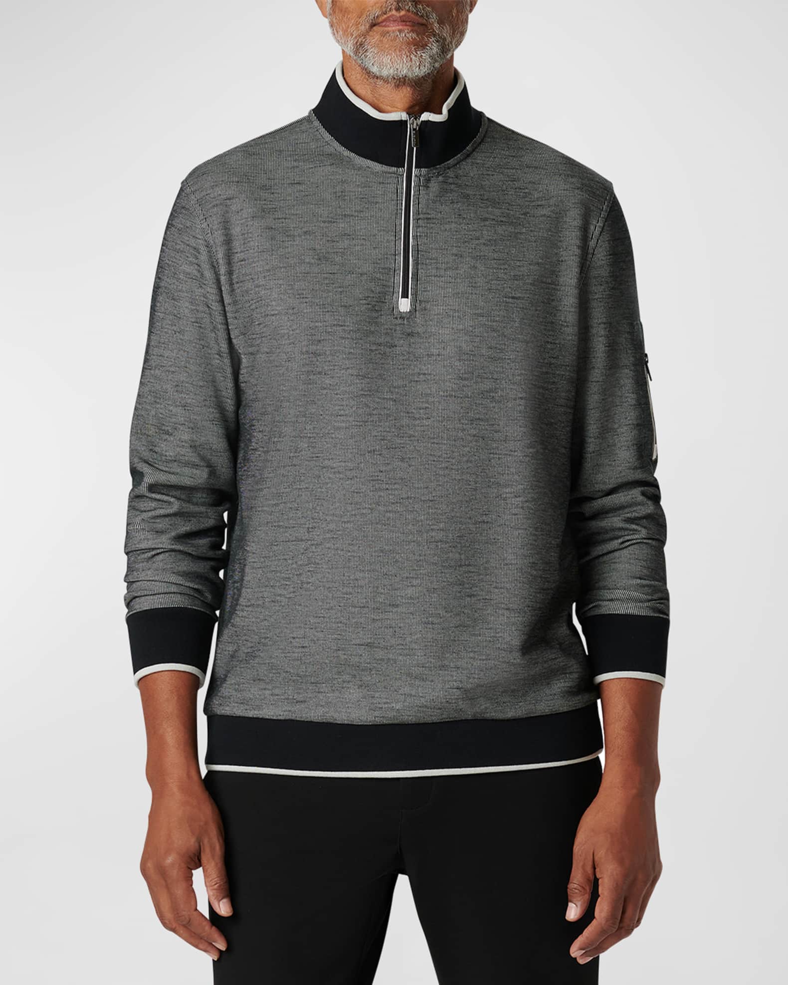 Bugatchi Men's Knit Quarter-Zip Sweater | Neiman Marcus