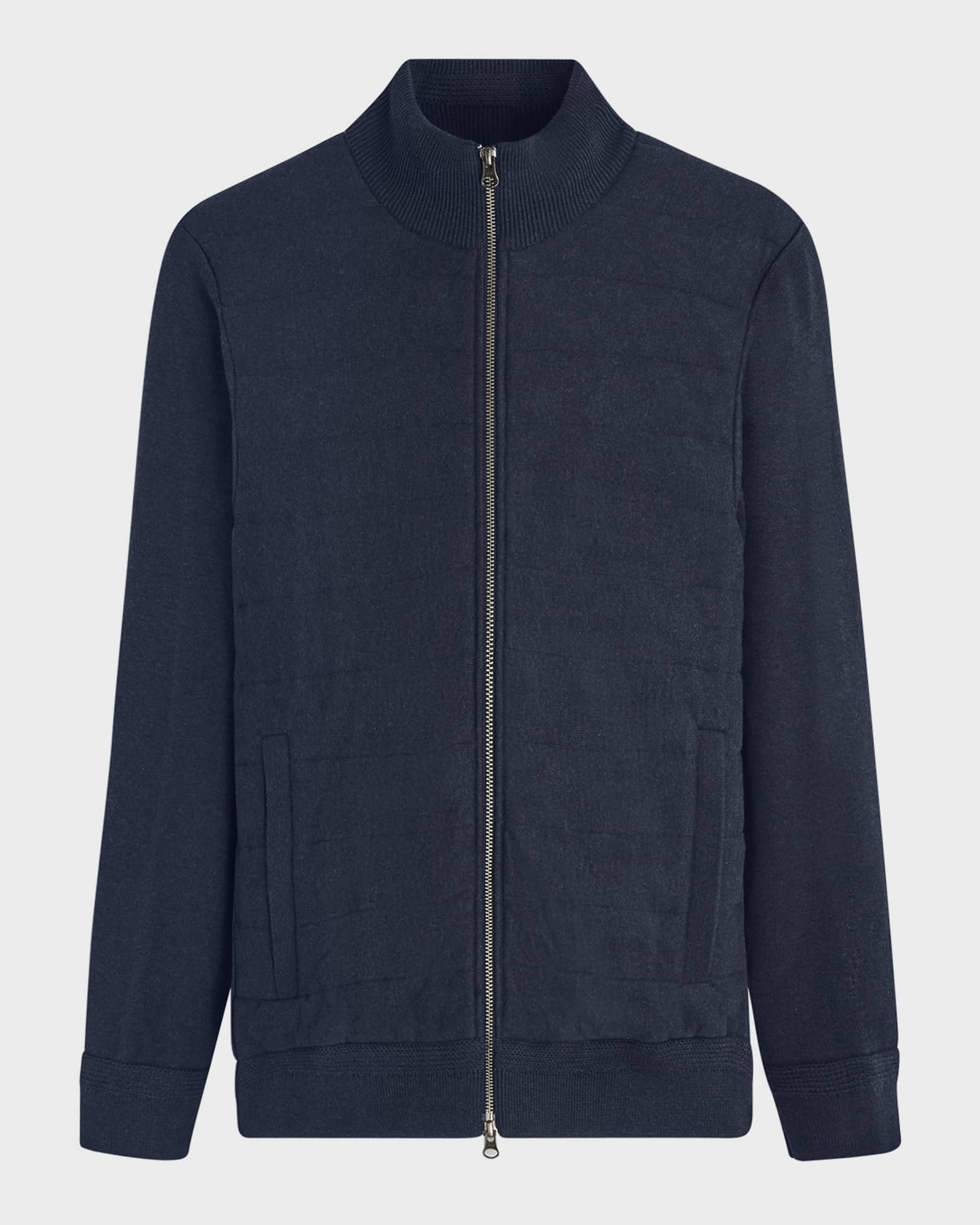 Bugatchi Men's Cotton Knit Full-Zip Sweater Jacket | Neiman Marcus