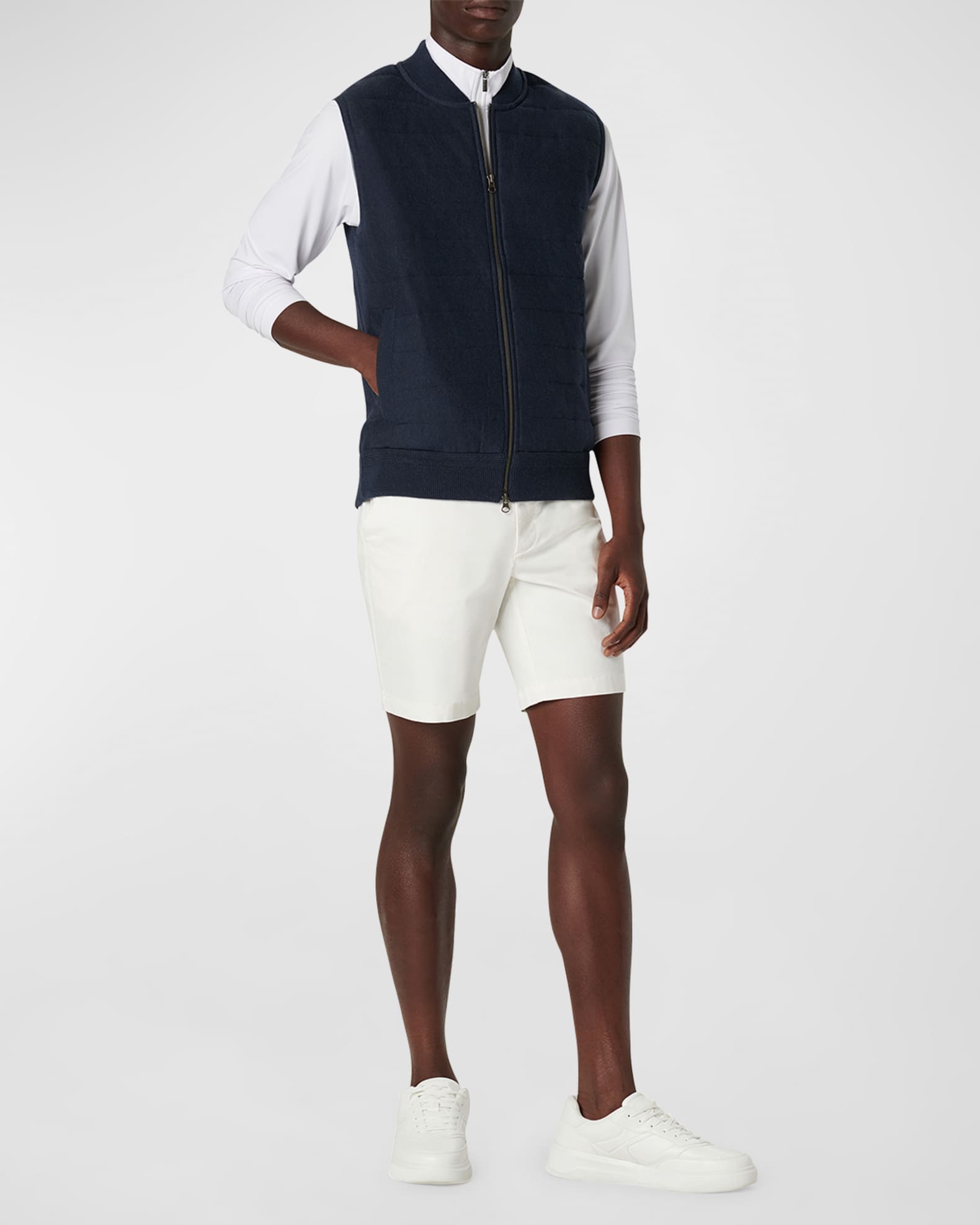 Bugatchi Men's Cotton Full-Zip Sweater Vest | Neiman Marcus