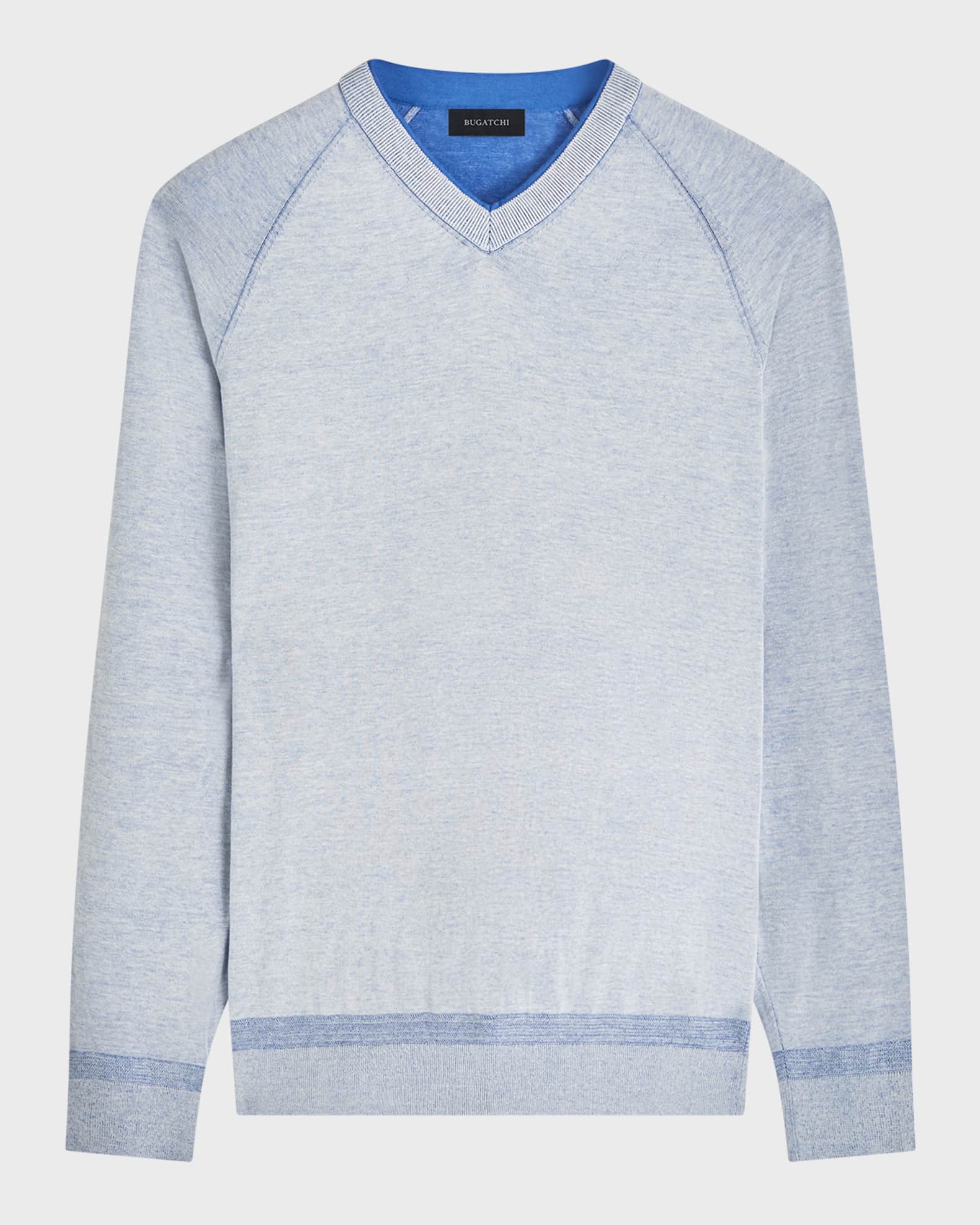 Bugatchi Men's Cotton-Silk V-Neck Sweater | Neiman Marcus