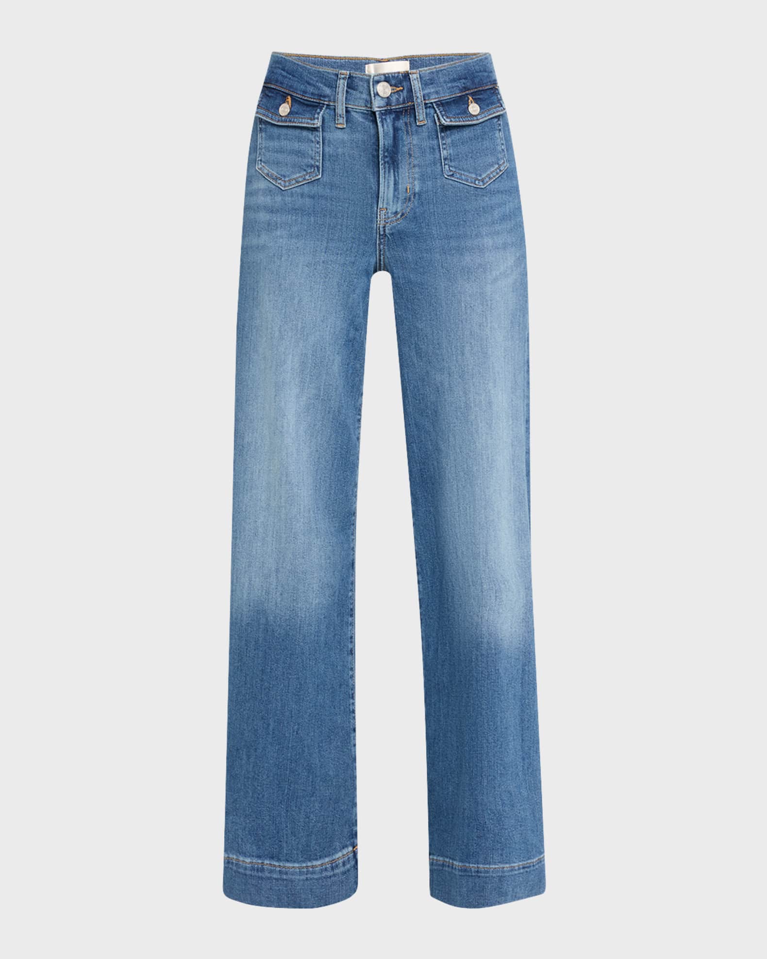FRAME Patch Pocket Slim Palazzo Jeans | Neiman Marcus