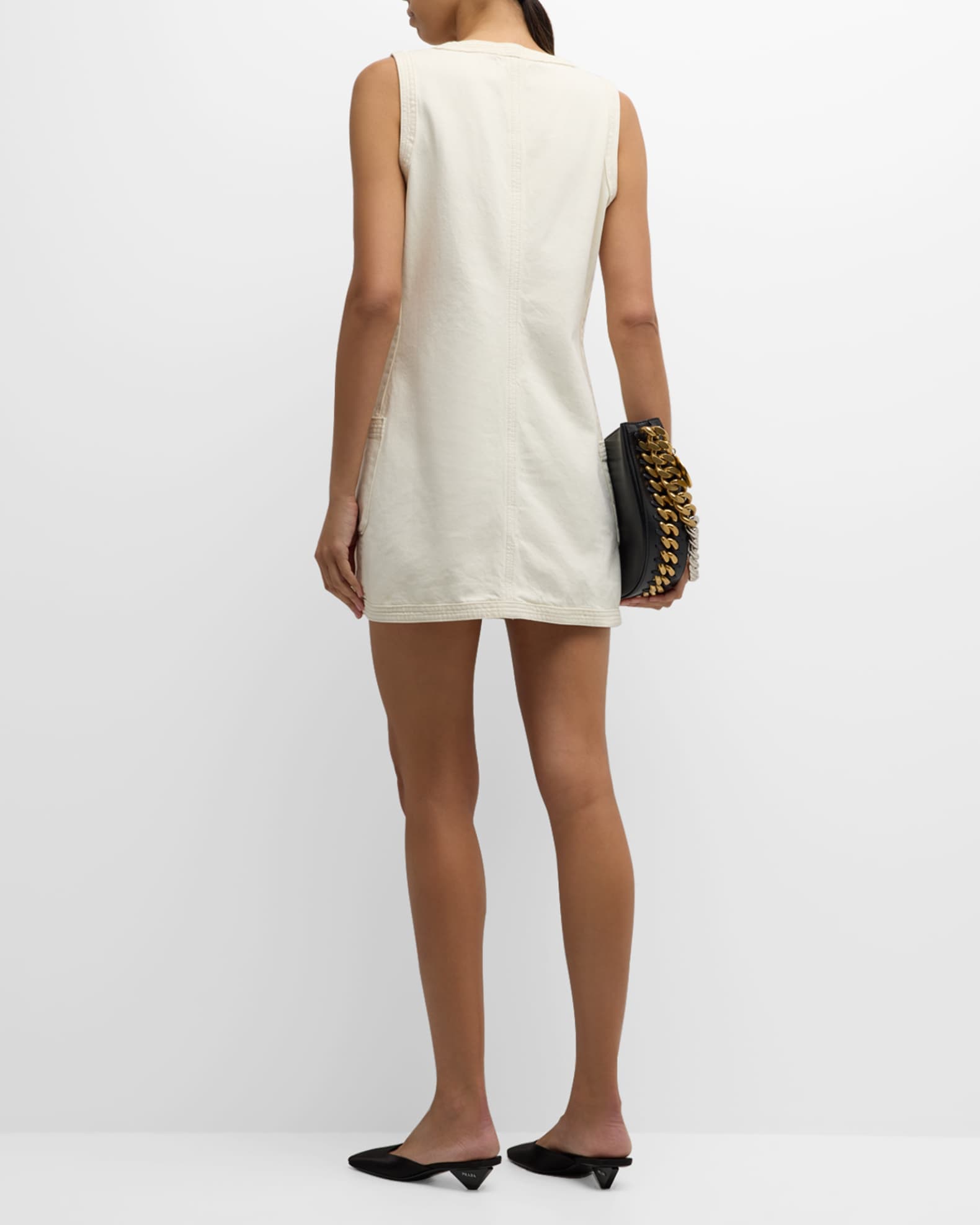 FRAME Trapunto Side Pocket Mini Dress | Neiman Marcus