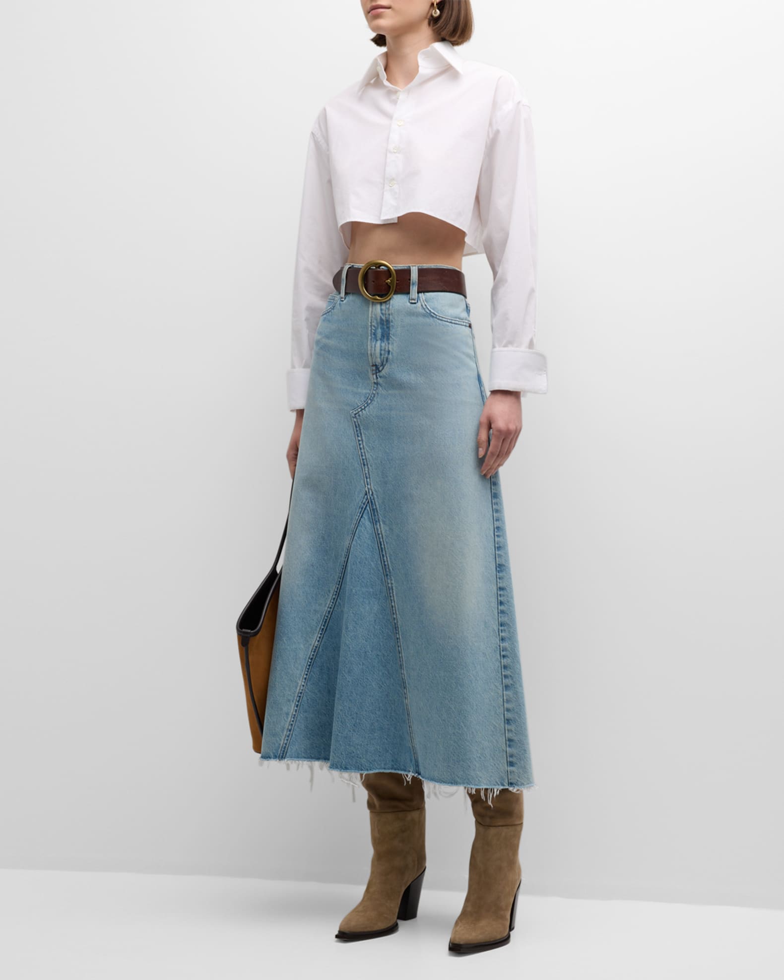 FRAME The Dorothy Denim Maxi Skirt | Neiman Marcus