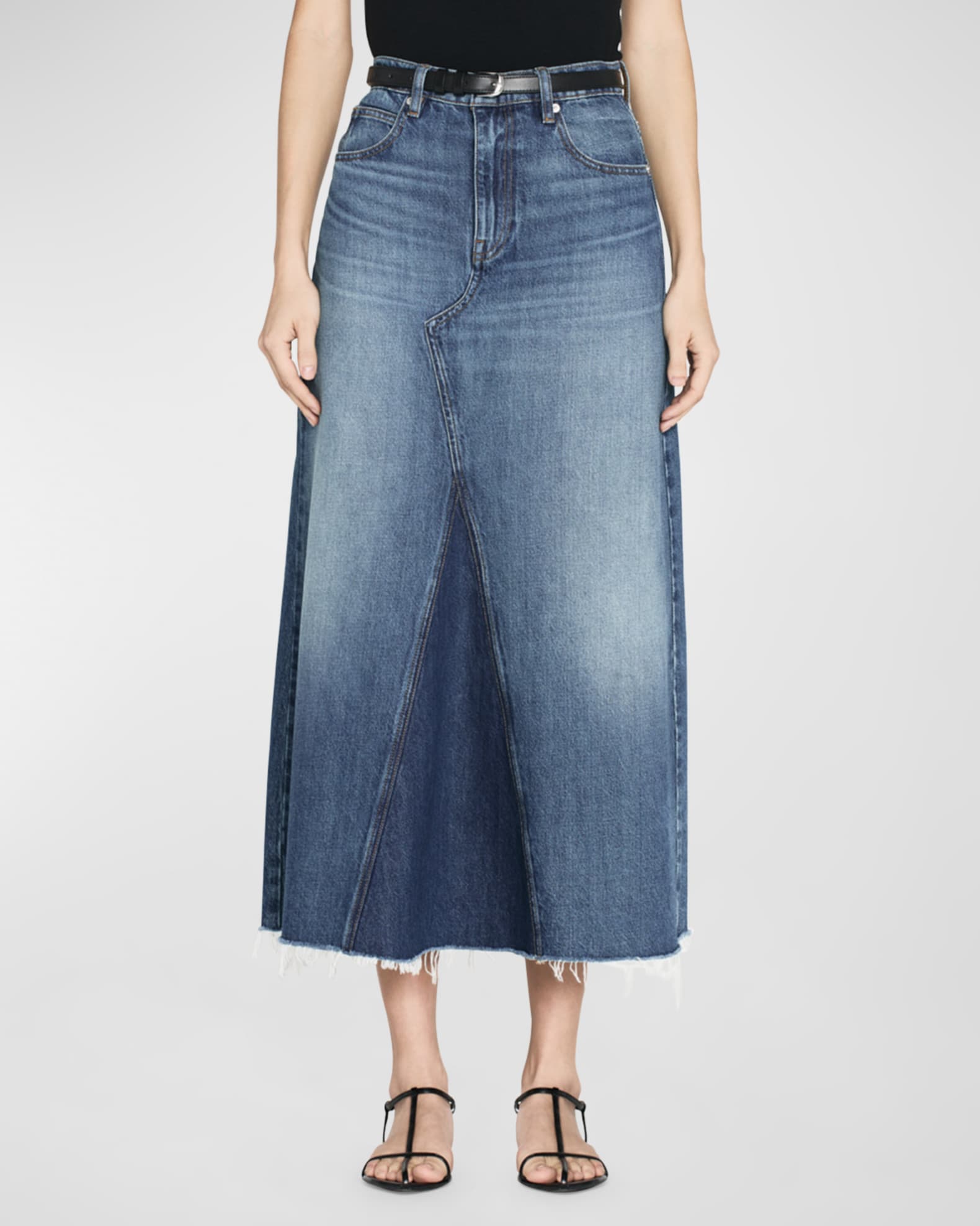 FRAME The Dorothy Denim Maxi Skirt | Neiman Marcus