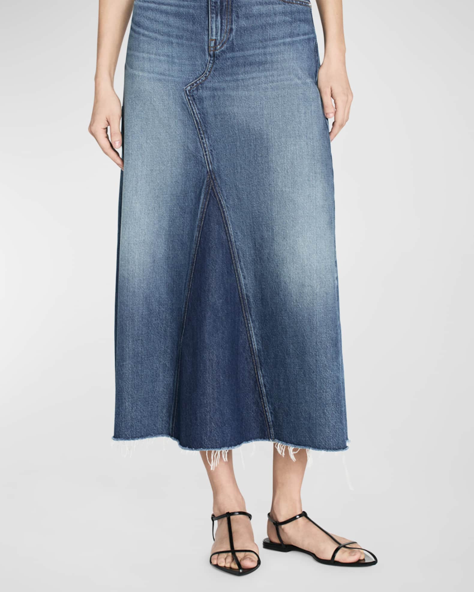 FRAME The Dorothy Denim Maxi Skirt | Neiman Marcus