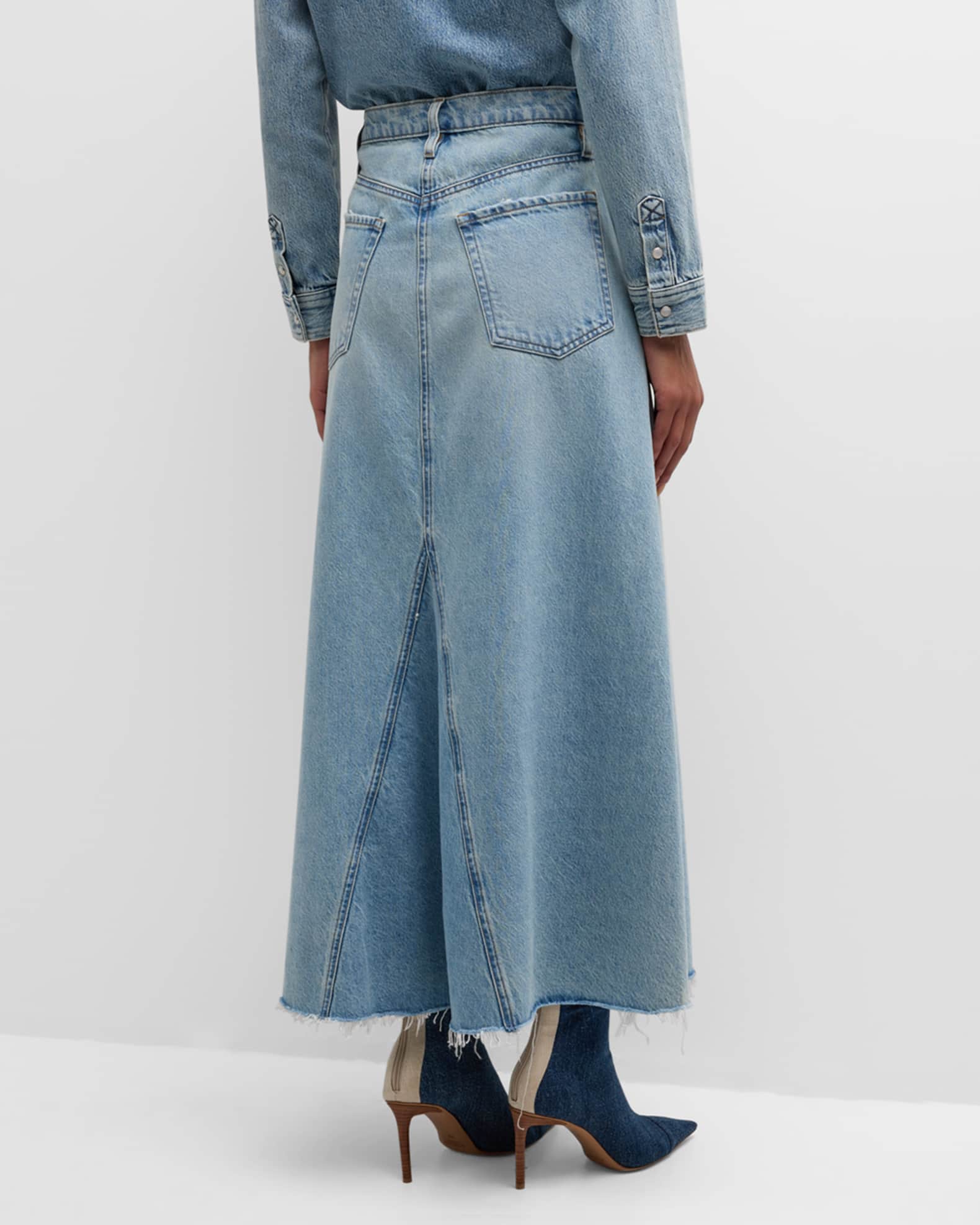 FRAME The Dorothy Denim Maxi Skirt | Neiman Marcus