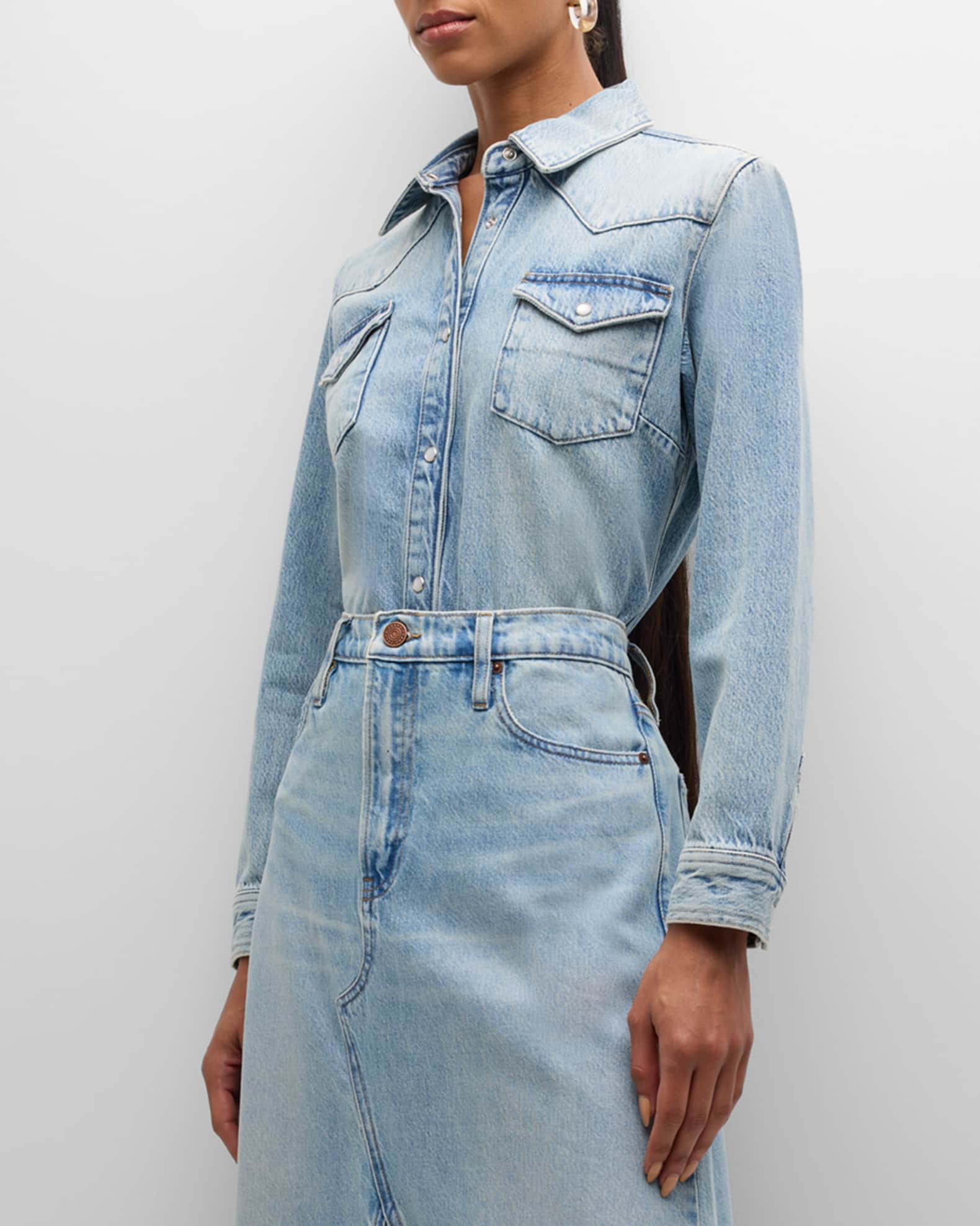 FRAME Heritage Fitted Denim Shirt | Neiman Marcus