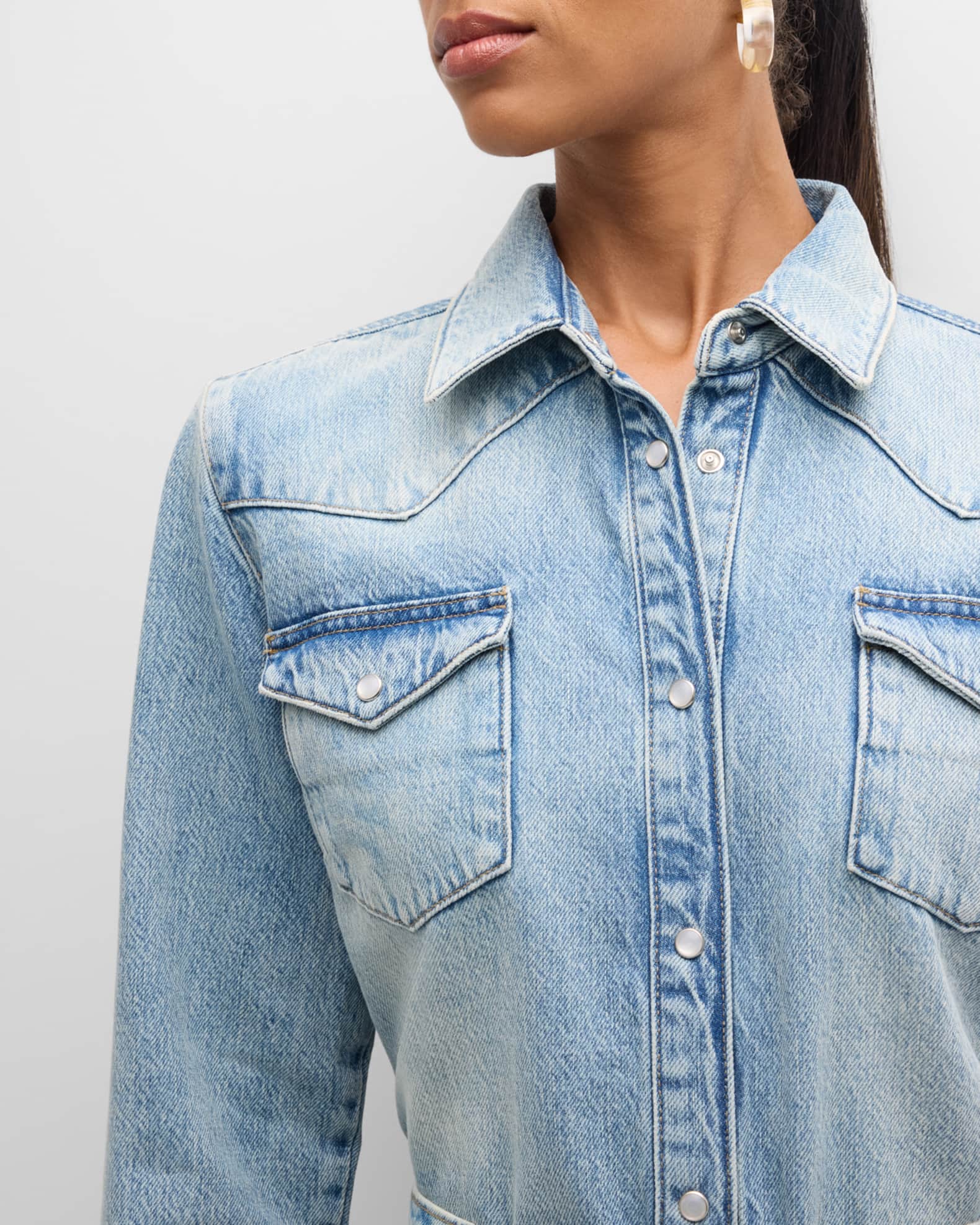 FRAME Heritage Fitted Denim Shirt | Neiman Marcus