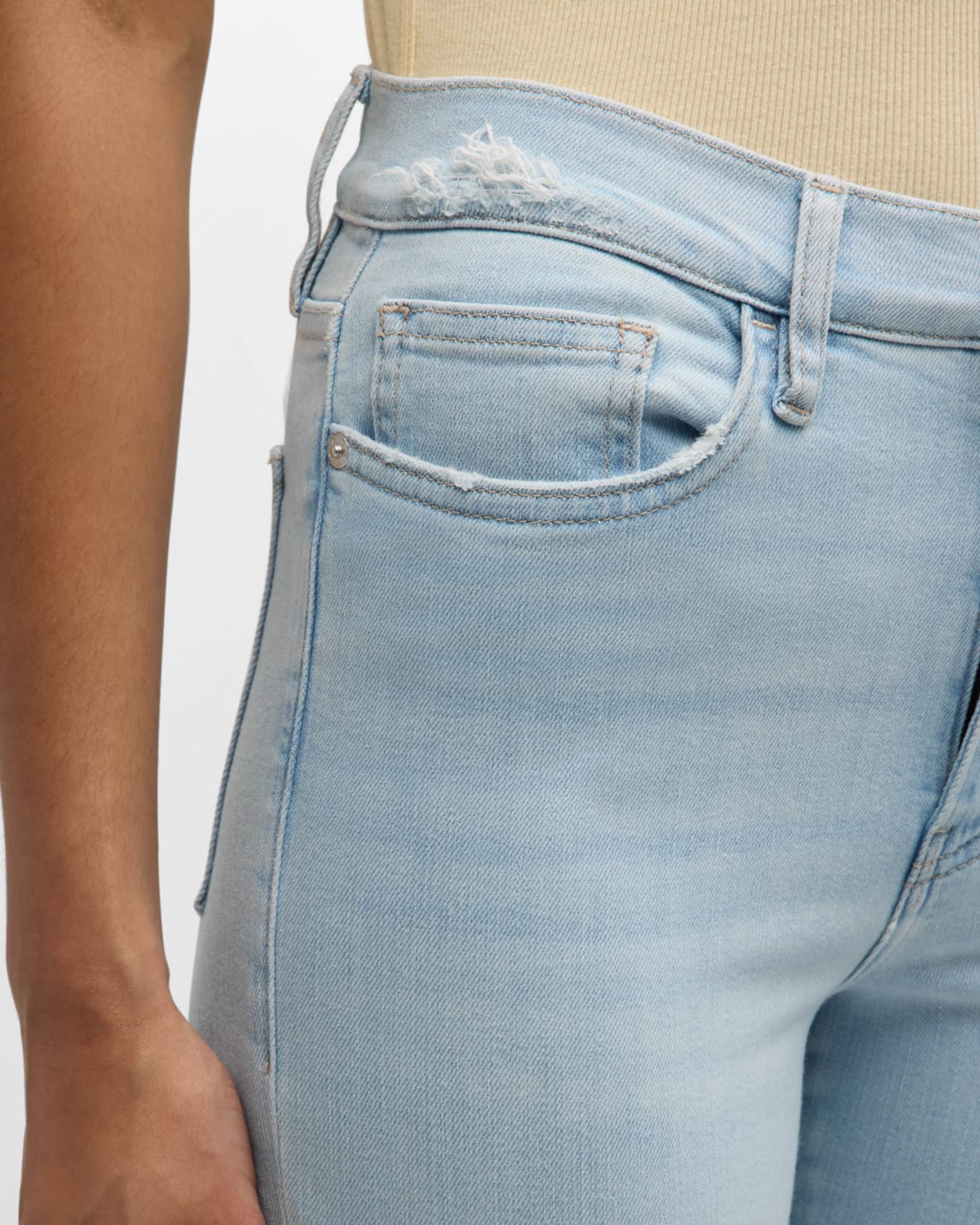 FRAME Le Easy Flare Released Fray Side Slit Jeans | Neiman Marcus