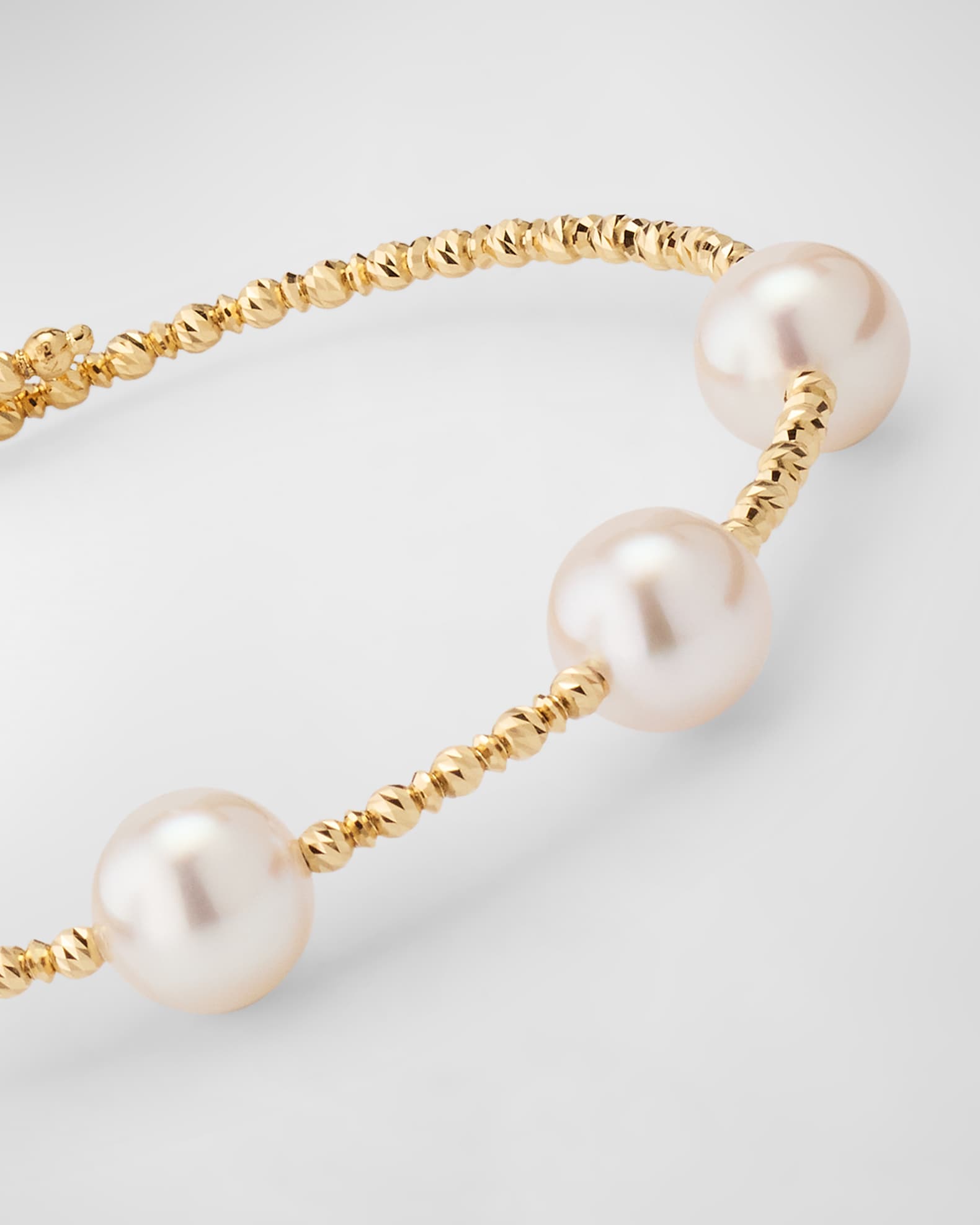 Pearls By Shari 18K Yellow Gold Akoya Pearl Bangle | Neiman Marcus