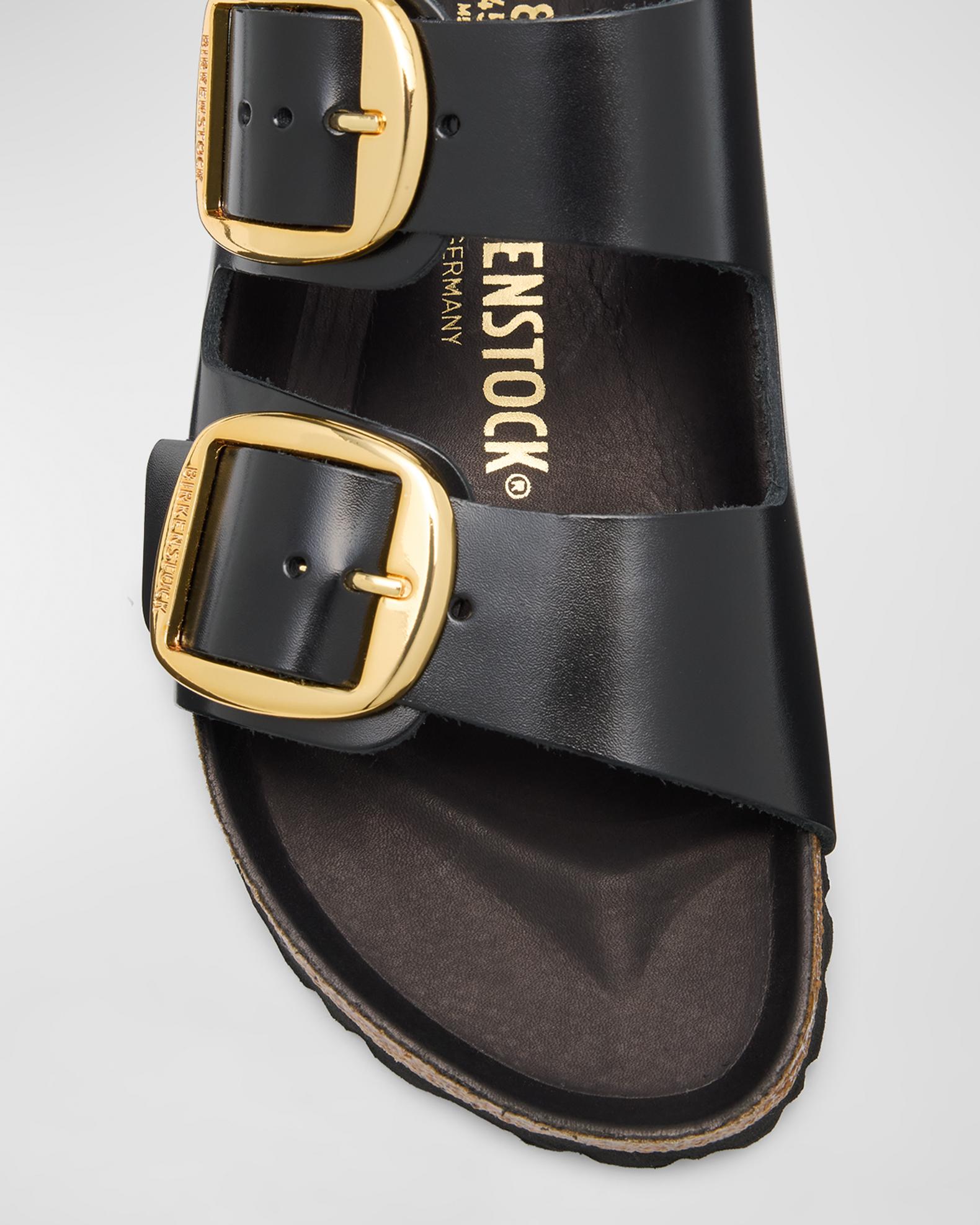 BIRKENSTOCK Arizona Leather Dual-Buckle Slide Sandals | Neiman Marcus