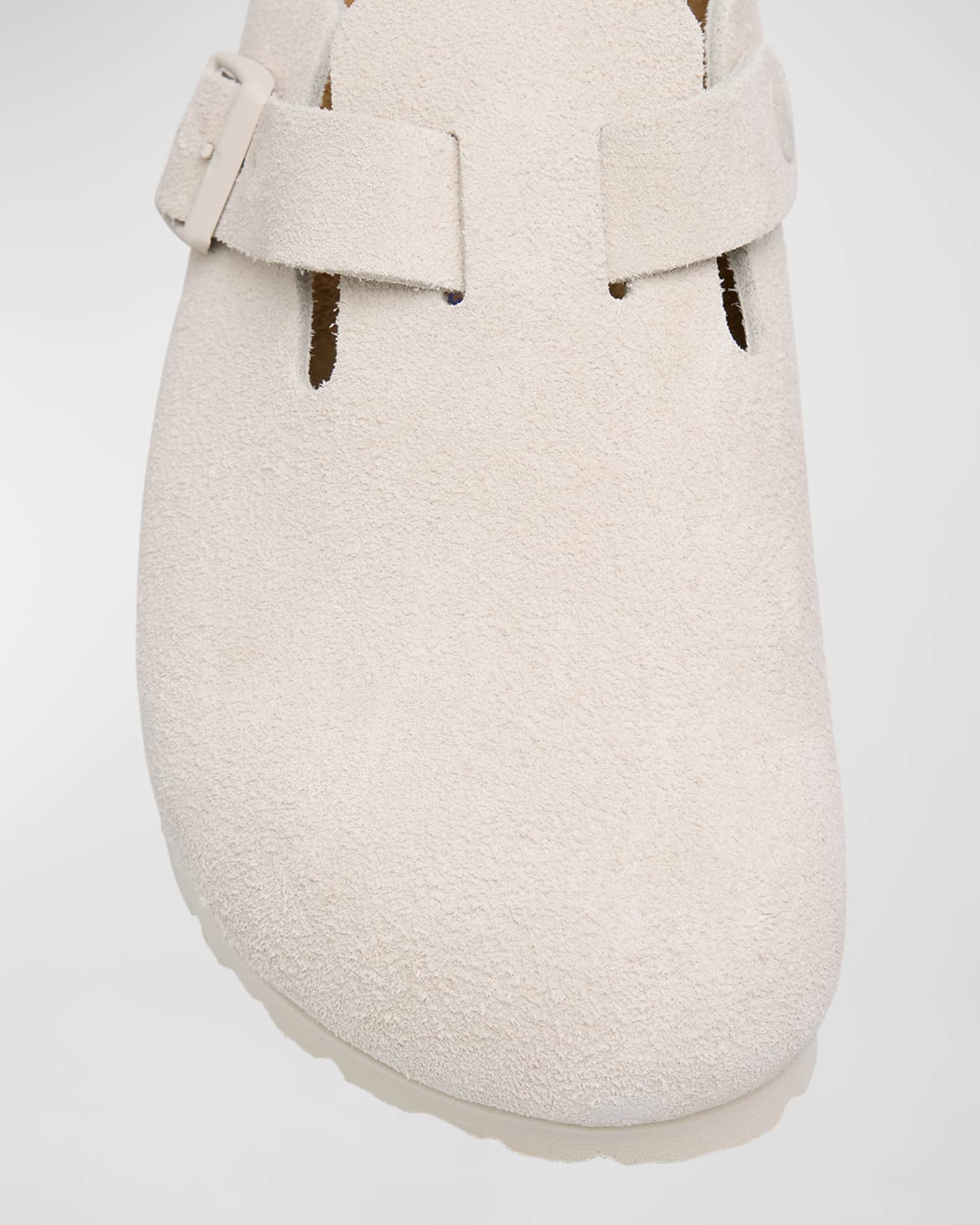 BIRKENSTOCK Boston Suede Buckle Slide Clogs | Neiman Marcus