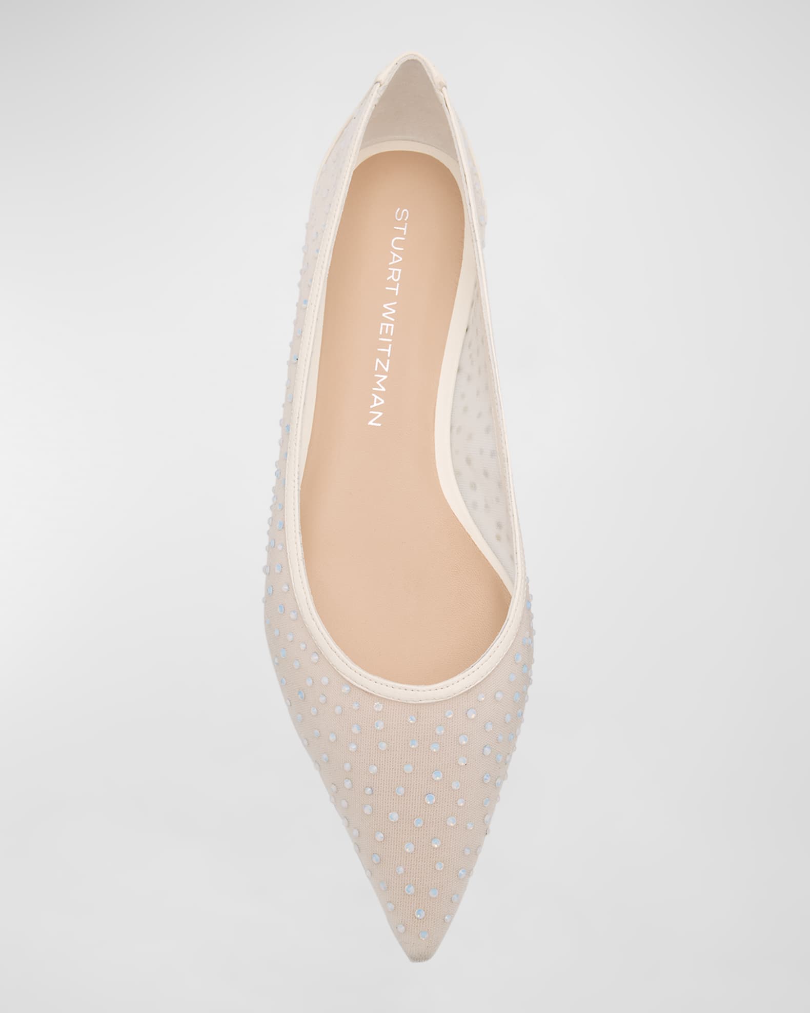 Stuart Weitzman Emilia Crystal Mesh Ballerina Flats | Neiman Marcus