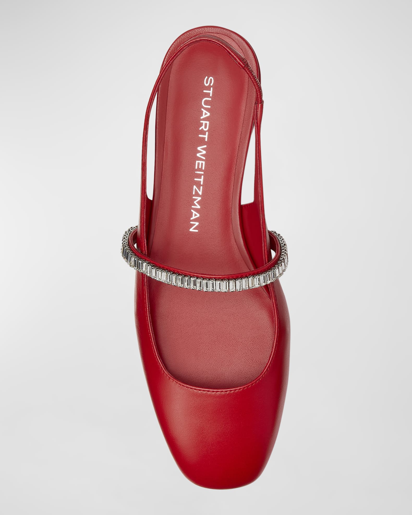 Stuart Weitzman Stefanie Leather Slingback Ballerina Flats | Neiman Marcus