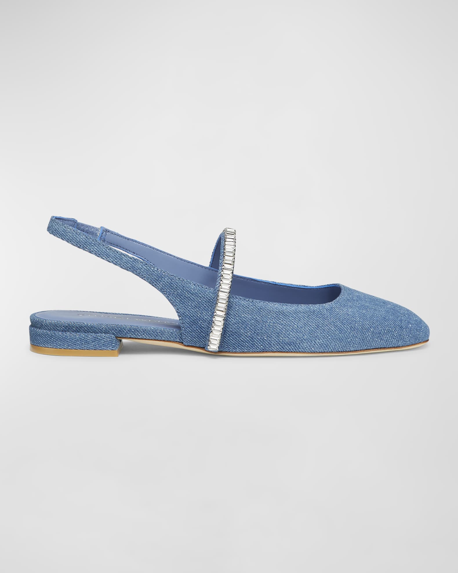 Stuart Weitzman Stefanie Denim Slingback Ballerina Flats | Neiman Marcus