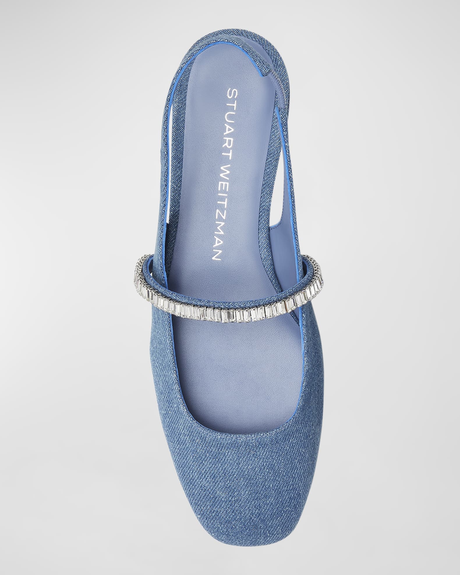 Stuart Weitzman Stefanie Denim Slingback Ballerina Flats | Neiman Marcus