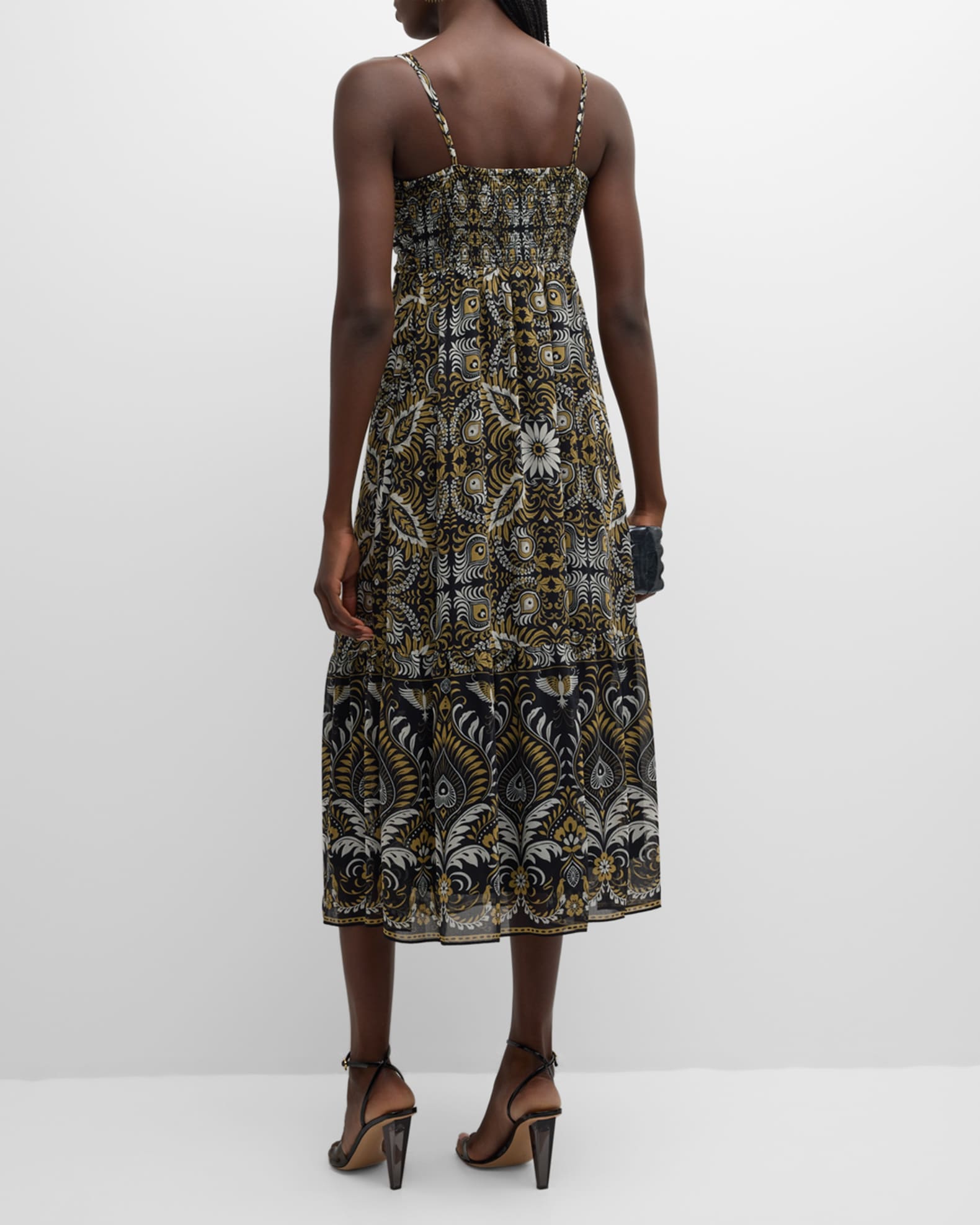 Kobi Halperin Arya Pleated Floral-Print Midi Dress | Neiman Marcus