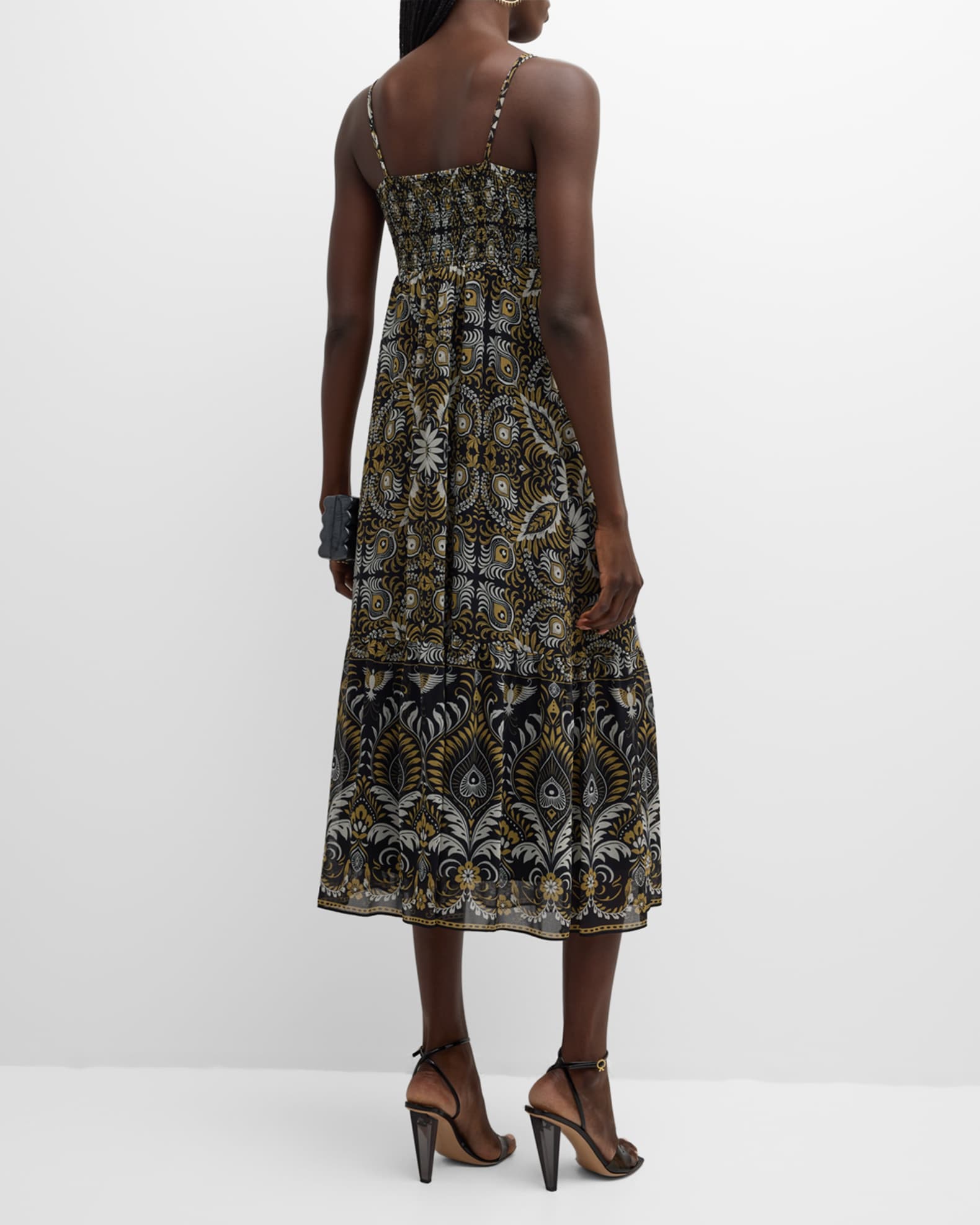 Kobi Halperin Arya Pleated Floral-Print Midi Dress | Neiman Marcus
