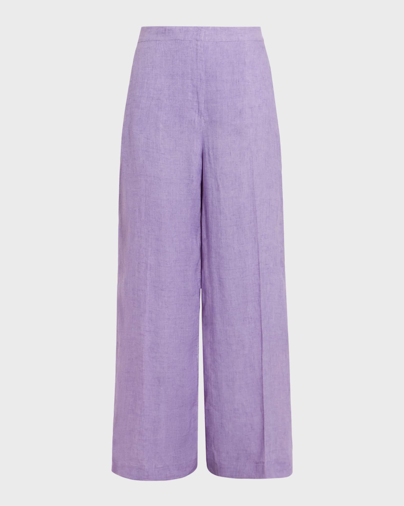 Marina Rinaldi Plus Size Euclide Wide-Leg Linen Canvas Pants | Neiman ...