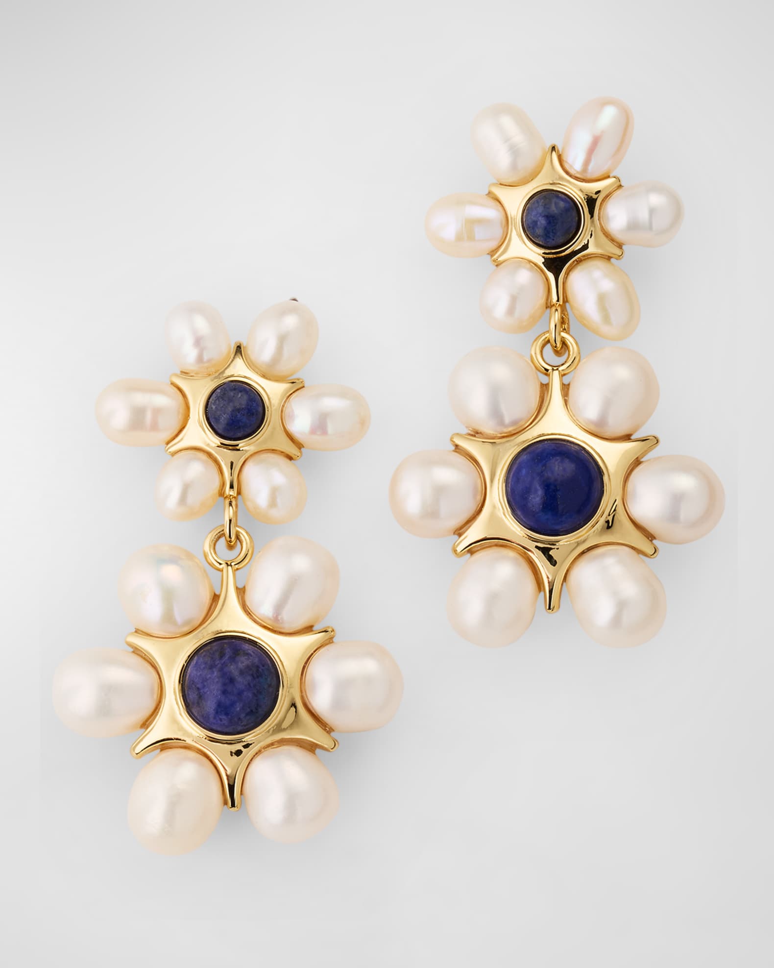 Mignonne Gavigan Safi Drop Earrings, White/Blue | Neiman Marcus