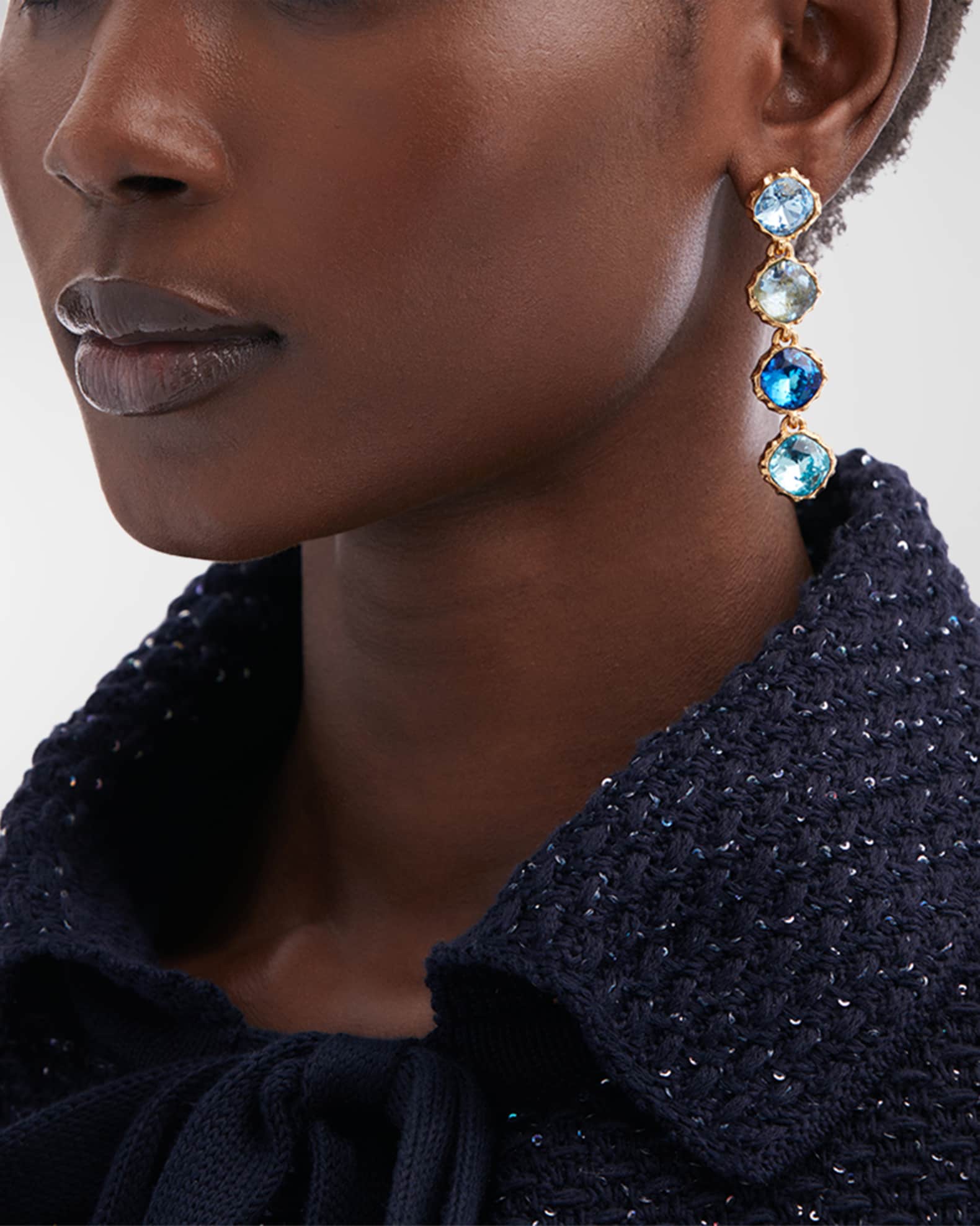 Oscar de la Renta Classic Crystal Strand Earrings | Neiman Marcus