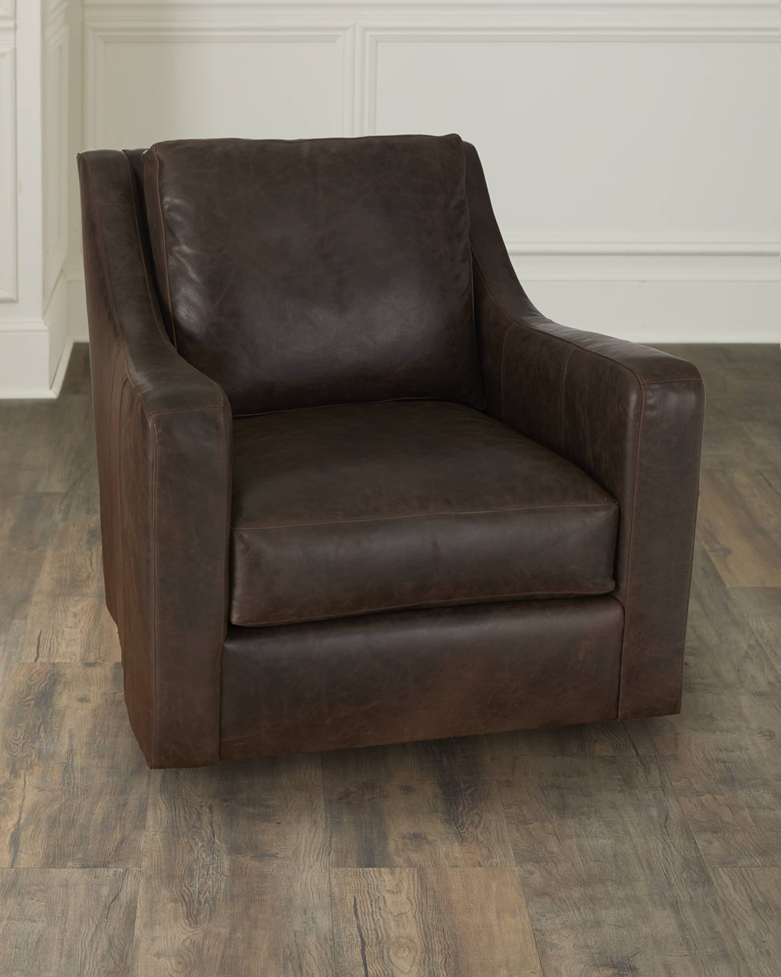 Bernhardt Ventura Leather Swivel Chair | Neiman Marcus