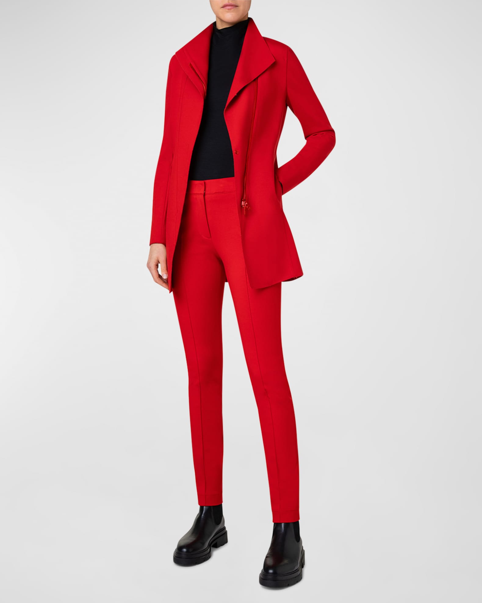 Akris punto Asymmetric Zip Signature Jersey Jacket | Neiman Marcus