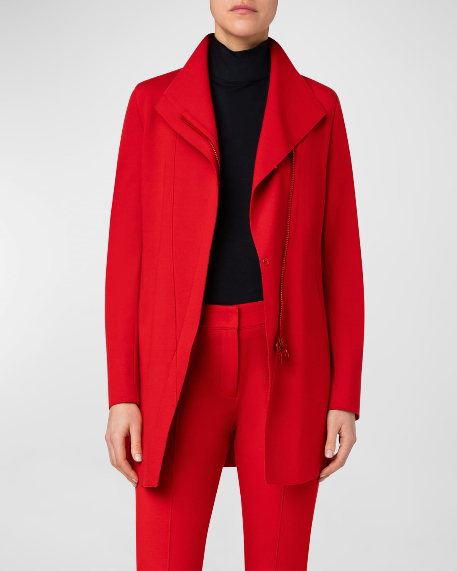 Akris punto Asymmetric Zip Signature Jersey Jacket | Neiman Marcus