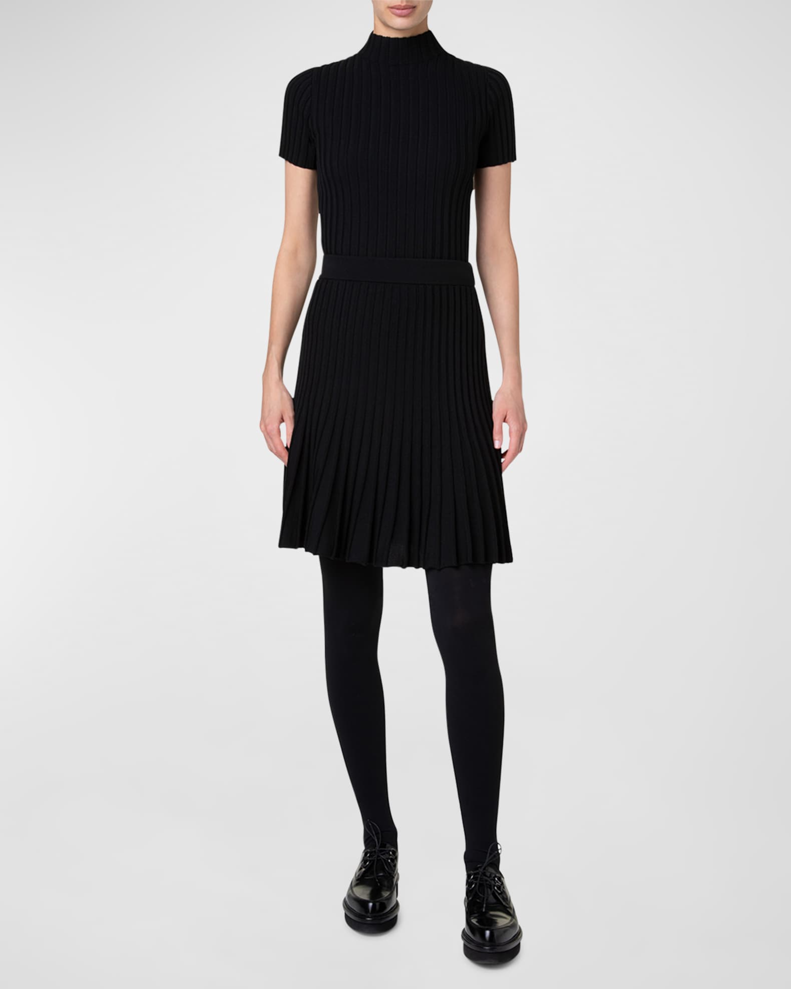 Akris punto Merino Wool Ribbed Knit Top | Neiman Marcus