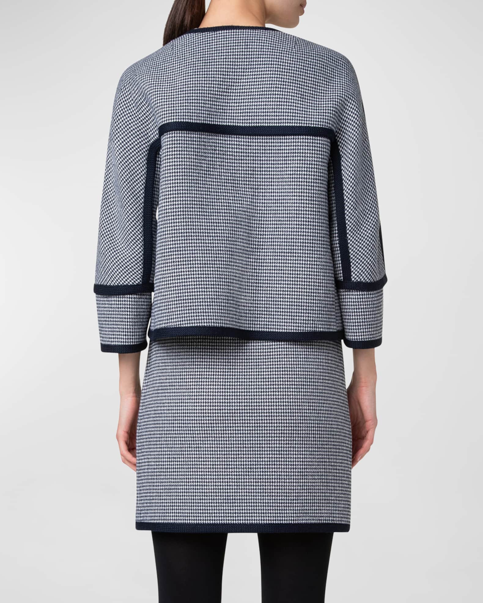 Akris punto Double-Face Wool Houndstooth Short Jacket | Neiman Marcus
