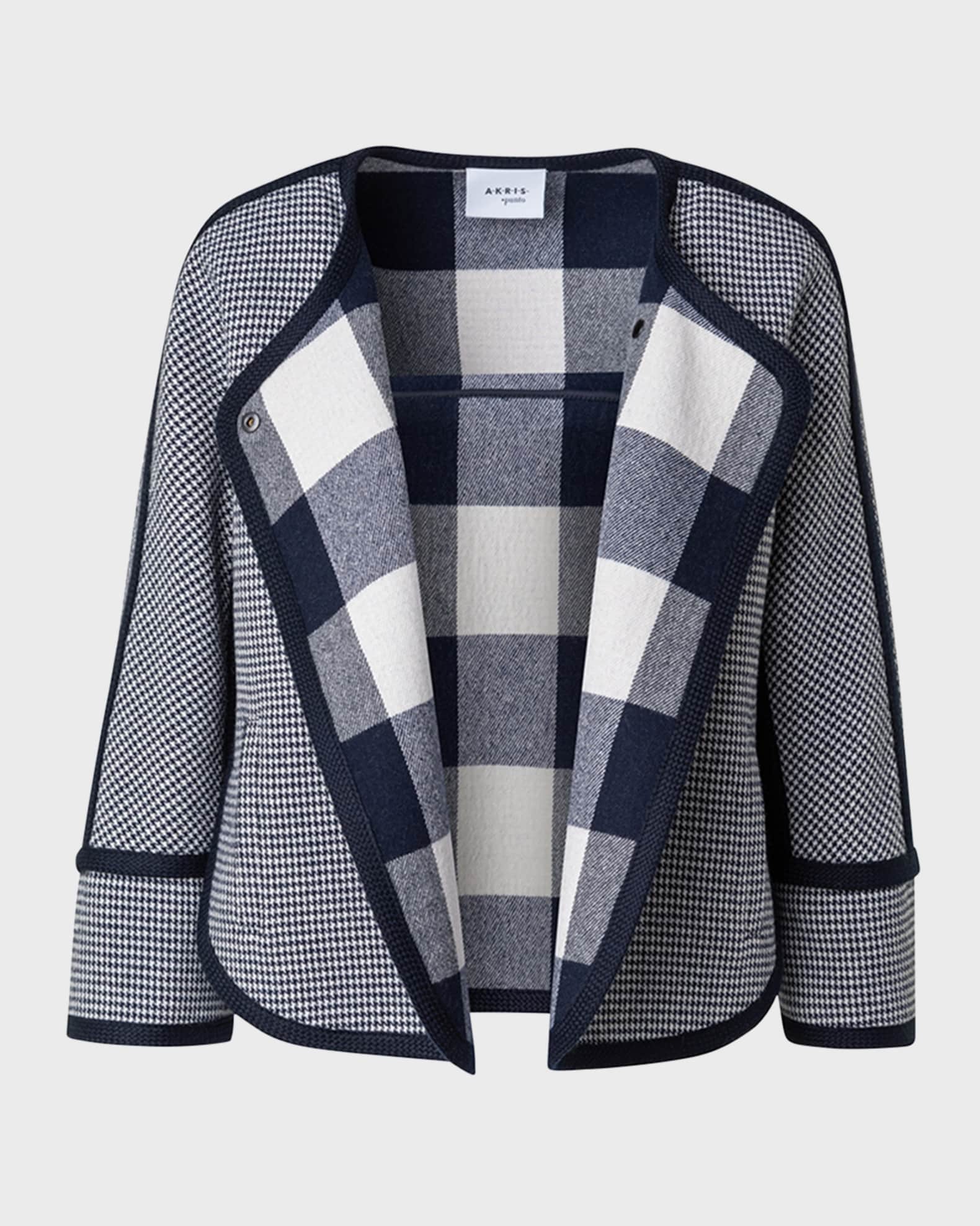 Akris punto Double-Face Wool Houndstooth Short Jacket | Neiman Marcus