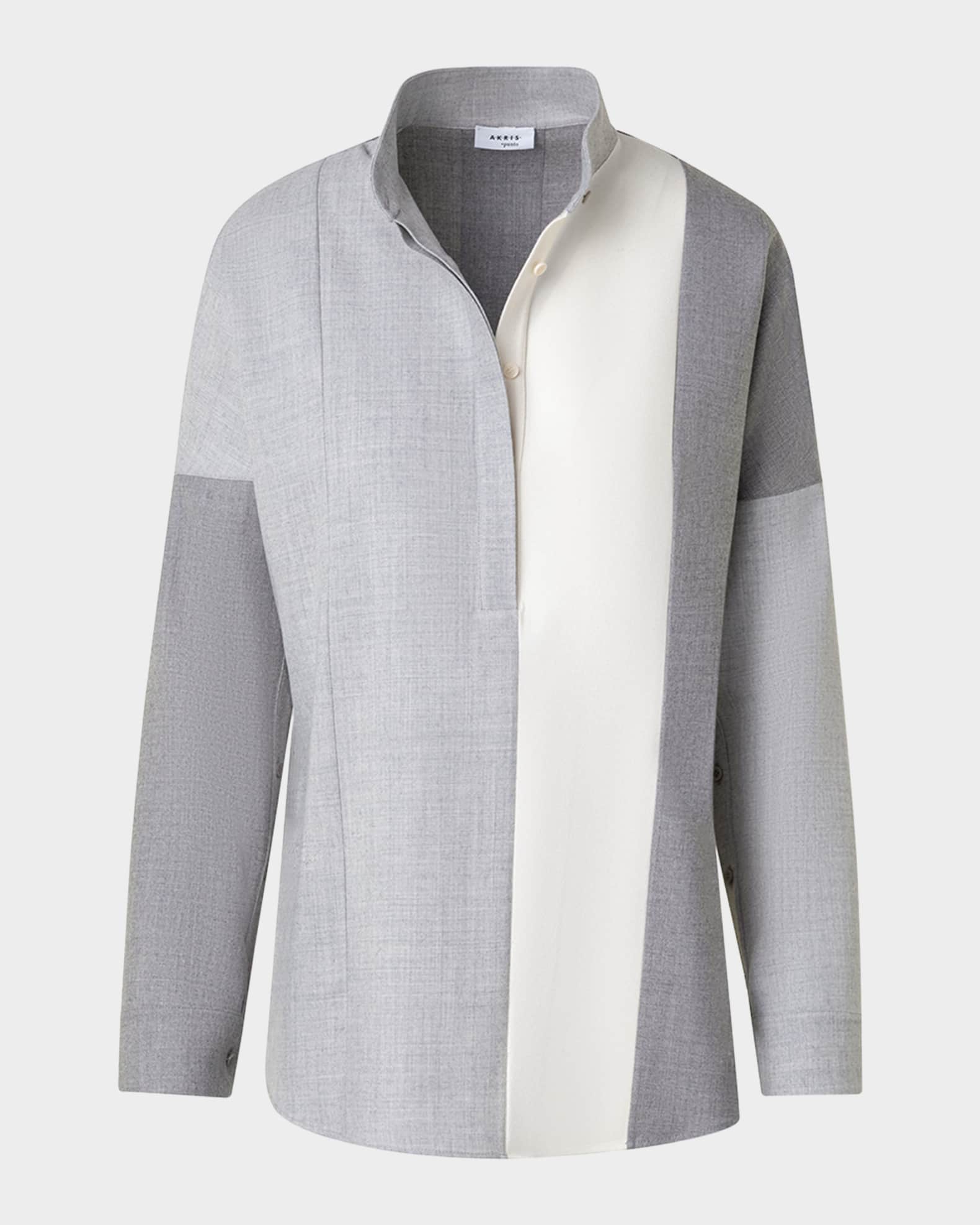 Akris punto Kimono Style Colorblock Blouse | Neiman Marcus